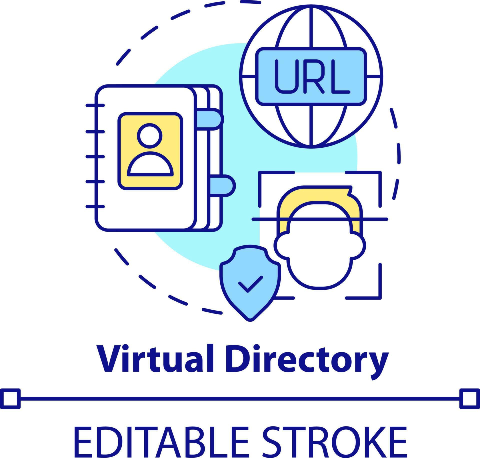 Virtual Directory Concept Icon Directory Service Abstract Idea Thin Line Illustration