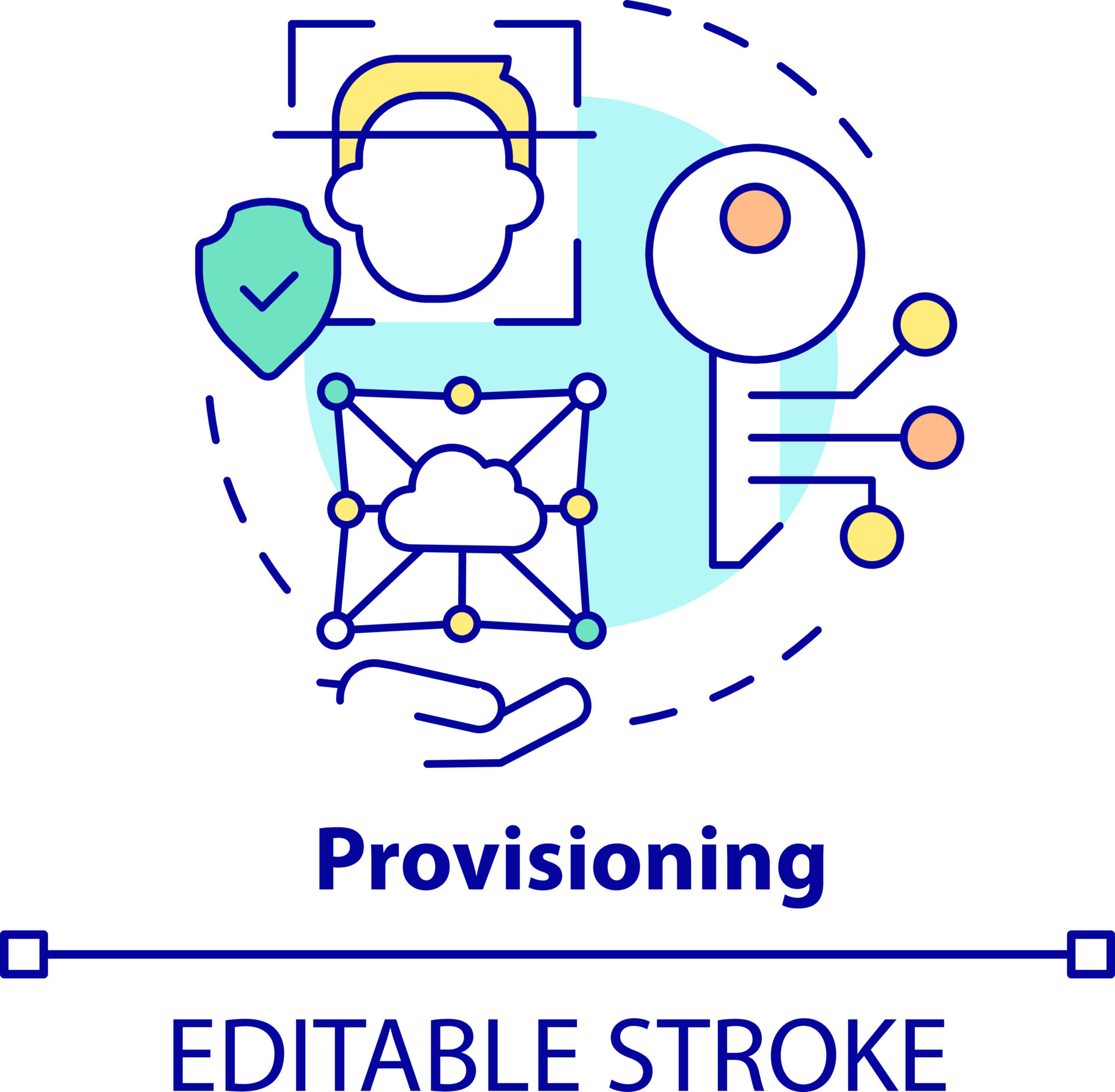 Provisioning concept icon. Management of identities abstract idea thin ... Provisioning concept icon. Management of identities abstract idea thin ...
