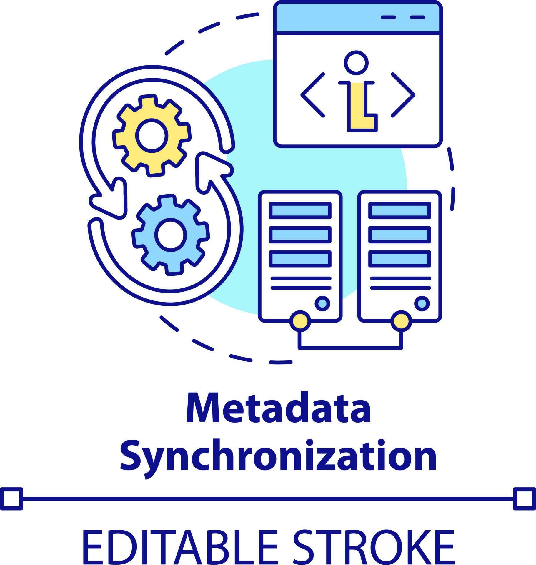 Metadata Synchronization Concept Icon Directory Service Abstract Idea Thin Line Illustration