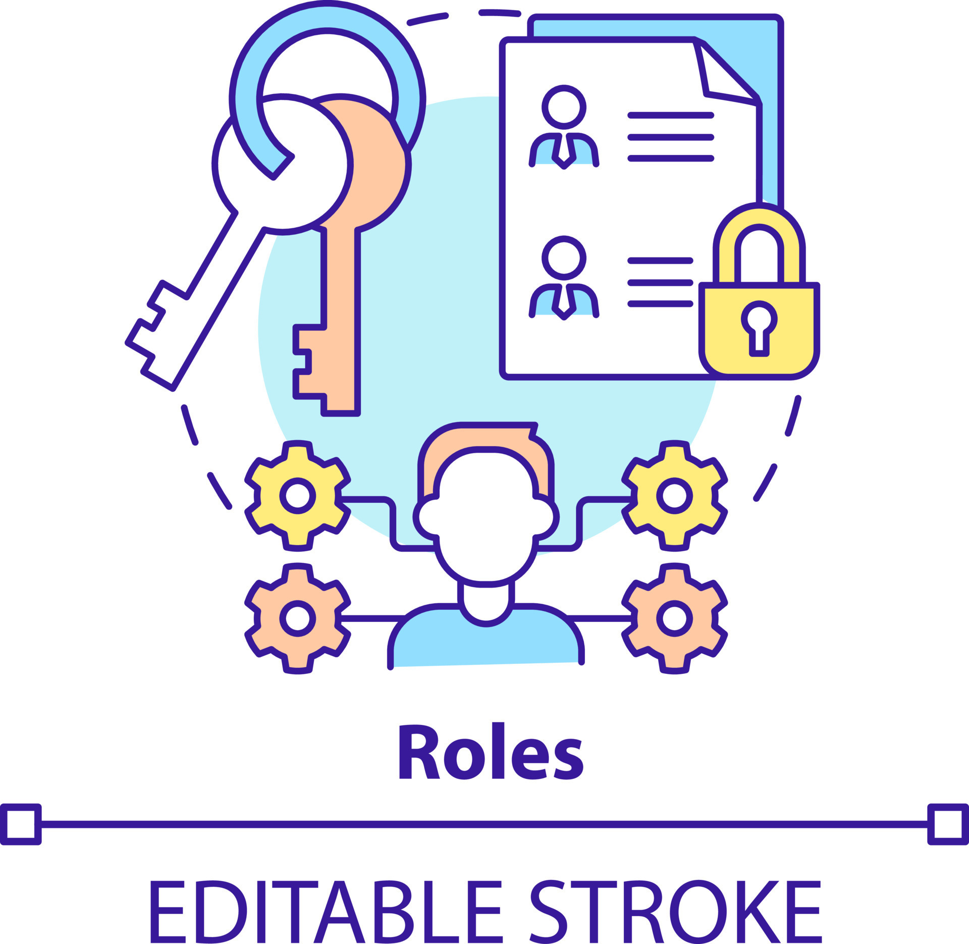 Roles Concept Icon Identity Management Capability Abstract Idea Thin