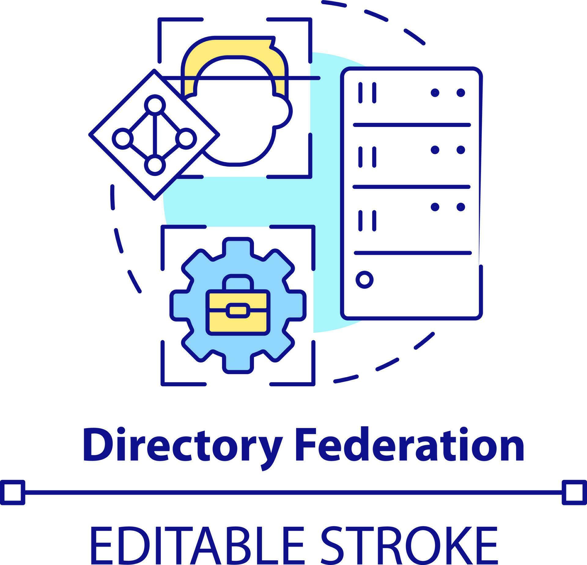 Directory federation concept icon. Directory service abstract idea thin line illustration ...
