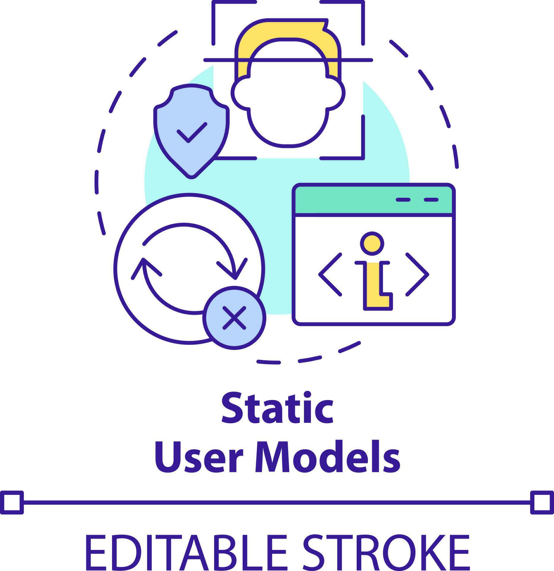 Static User Models Concept Icon Human Computer Interaction Abstract