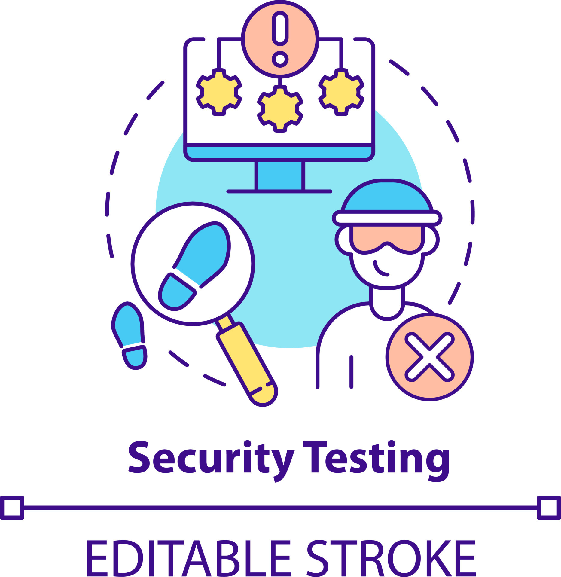 Security testing concept icon. Physical security plan component ...