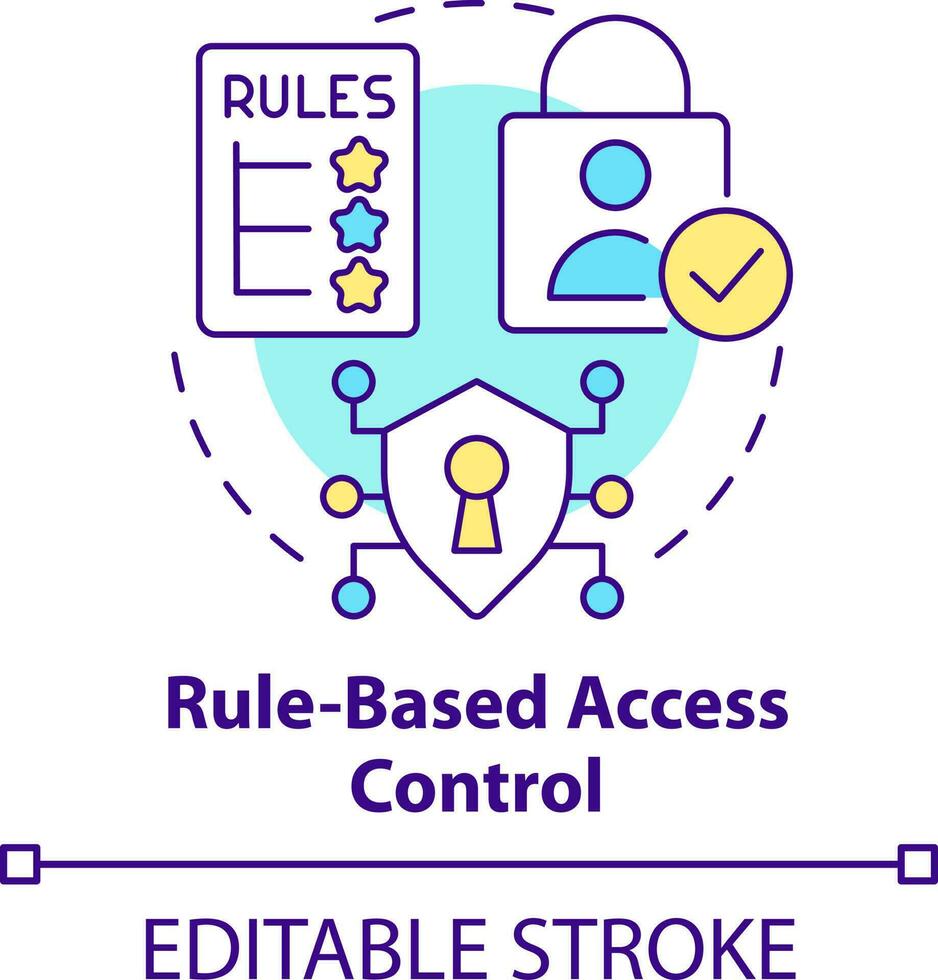 Rule Based Access Control Concept Icon Security Management Abstract Idea Thin Line Illustration