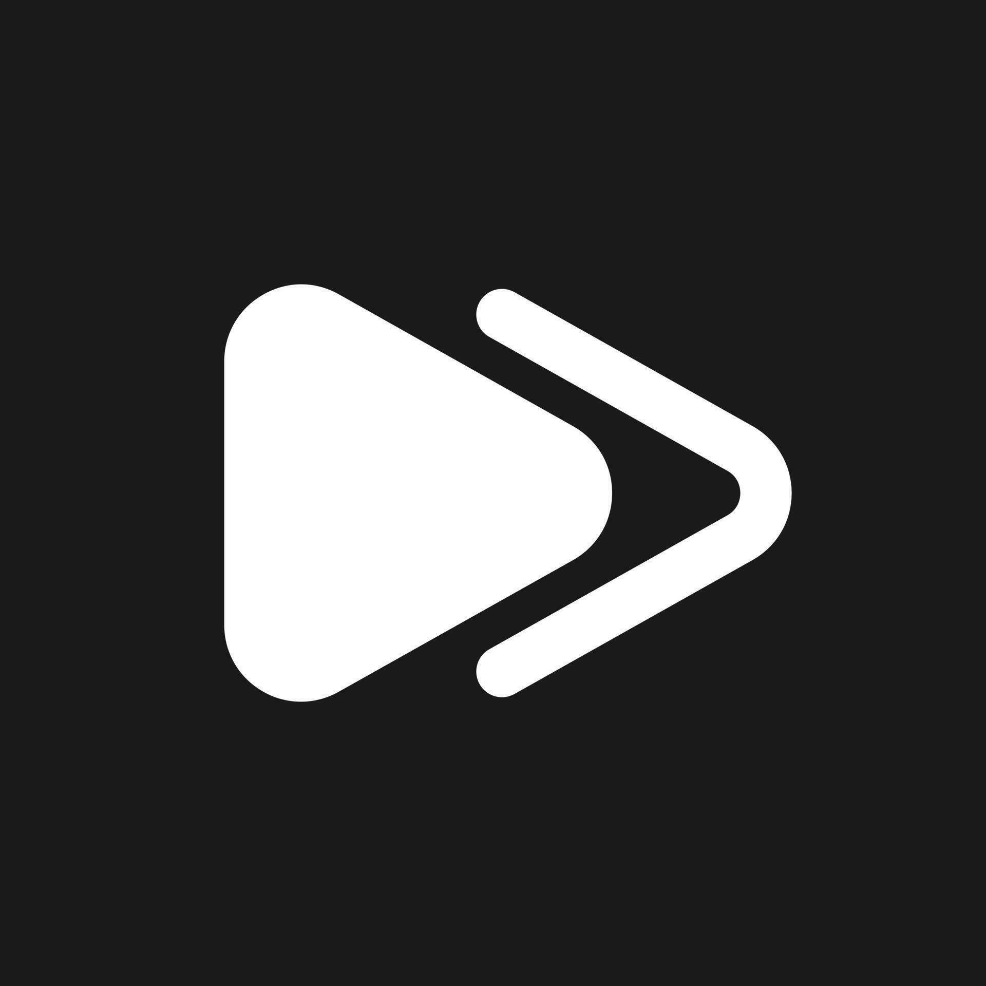 Fast Forward Button Dark Mode Glyph Ui Icon Music Player Bar Next Song User Interface Design