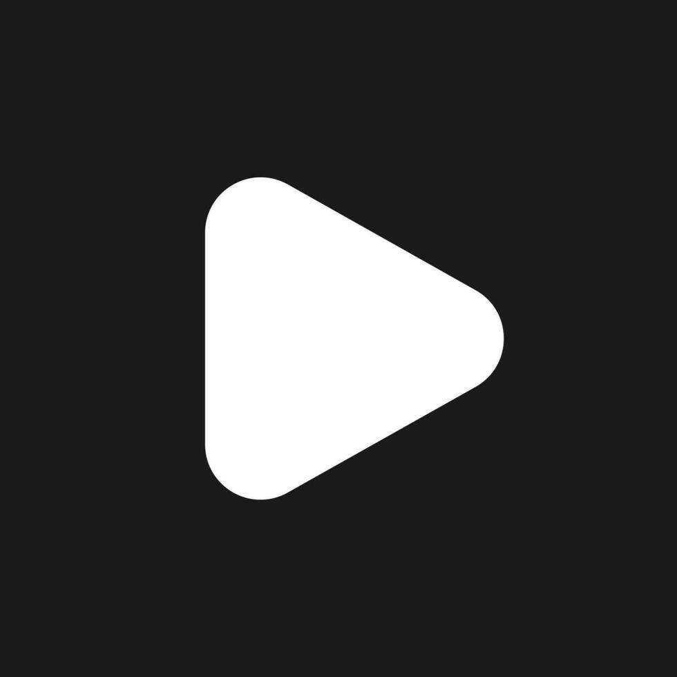 Play button dark mode glyph ui icon. Music player. Playing file. Playback. User interface design ...