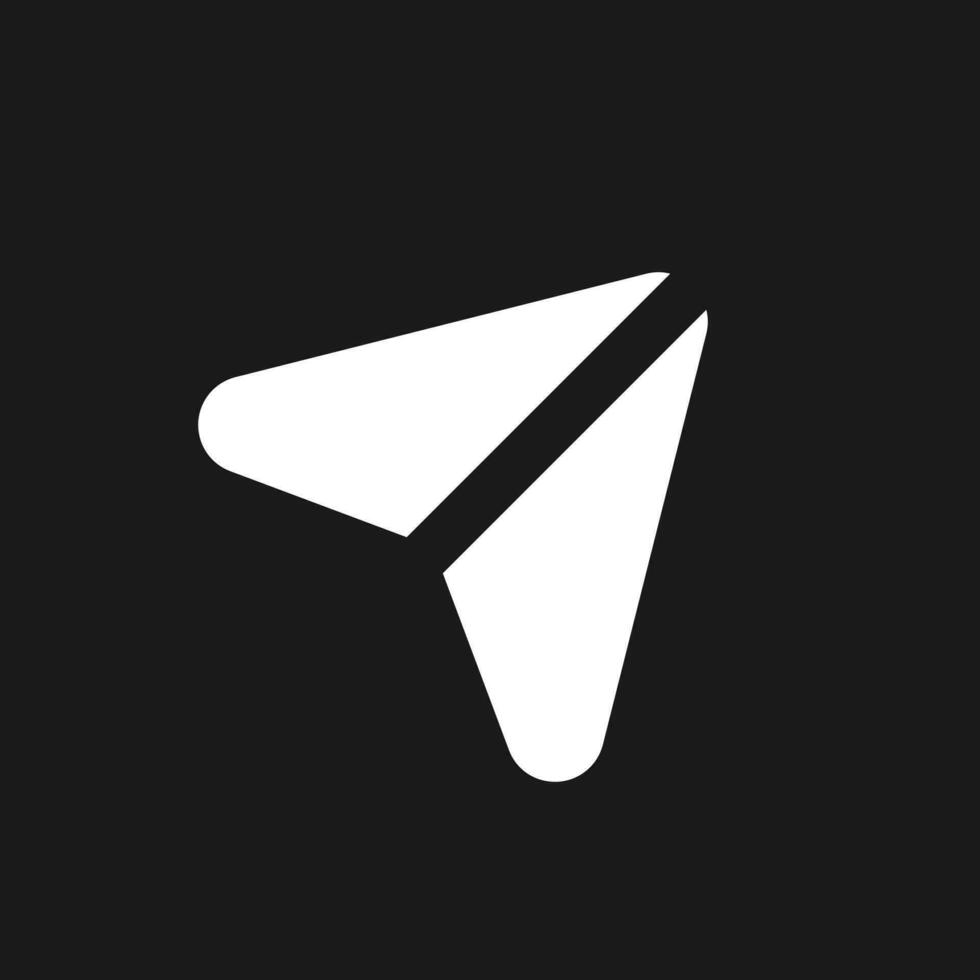 Sharing post dark mode glyph ui icon. Paper plane. Button for social media. User interface ...