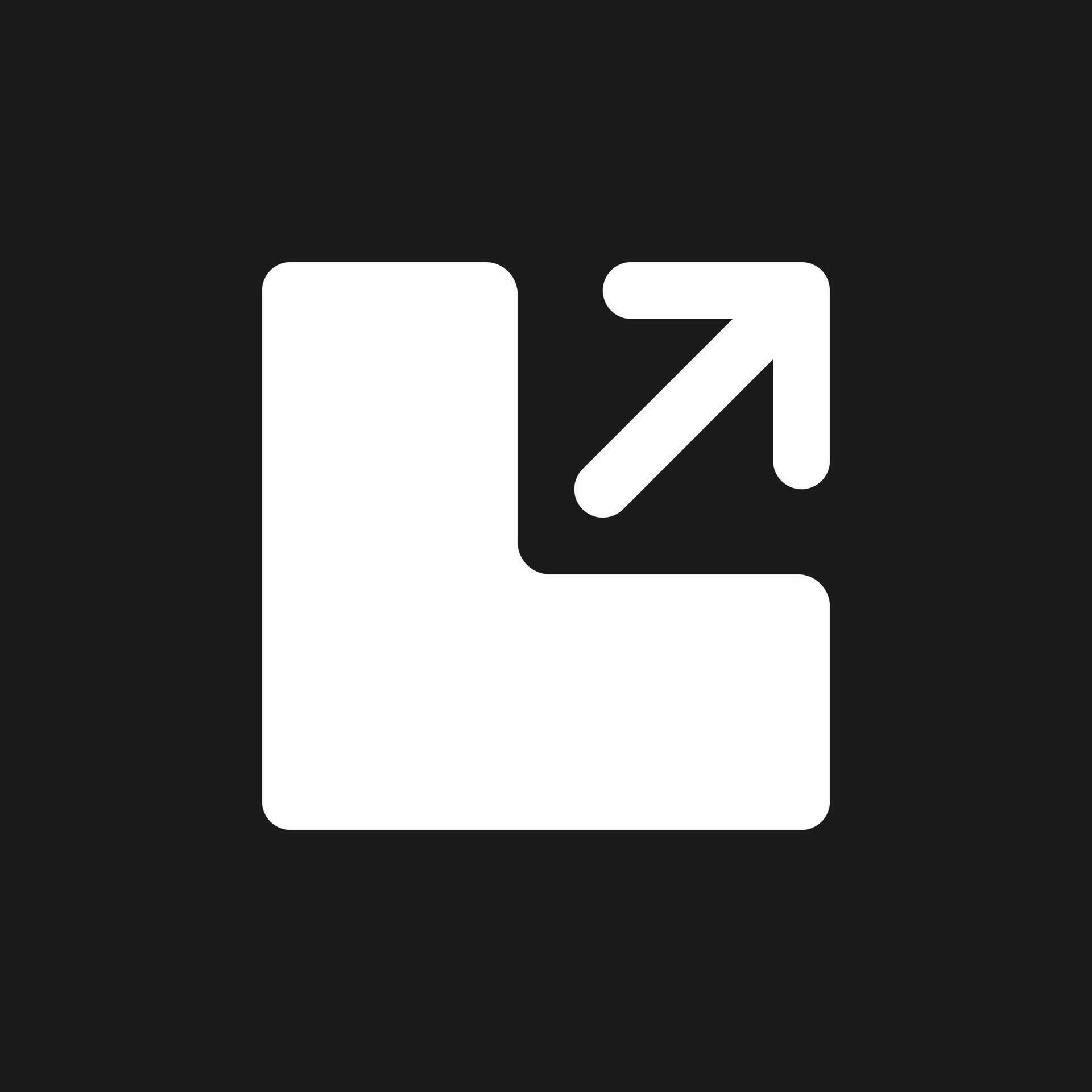 Resize dark mode glyph ui icon. Change size of window. Optimize format. User interface design ...