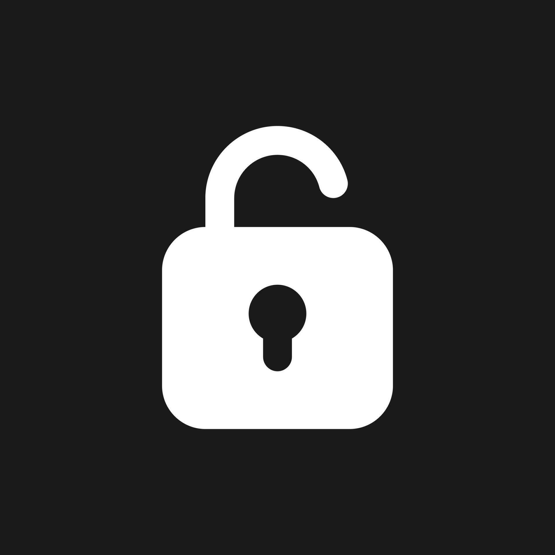 Unlocked Padlock Dark Mode Glyph Ui Icon Security Setting Access Control User Interface