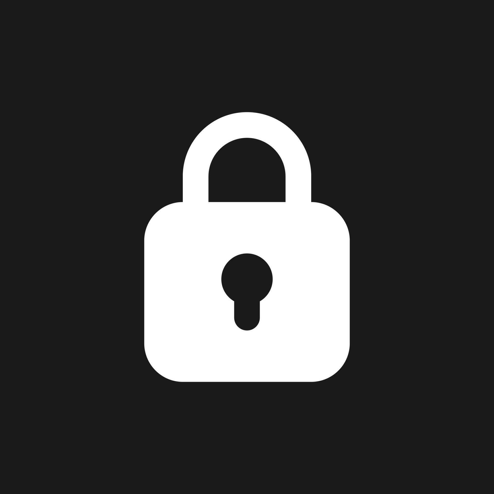 Locked padlock dark mode glyph ui icon. Restrict access. Security settings. User interface ...