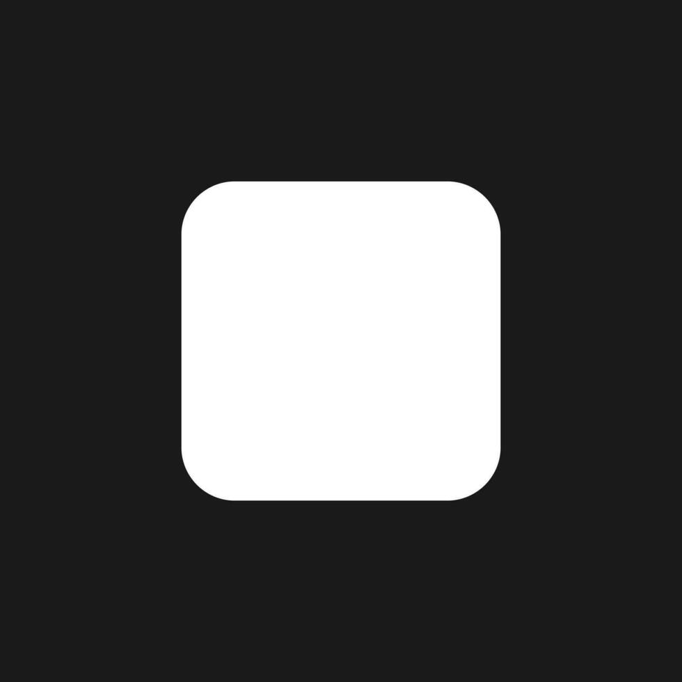 Stop button dark mode glyph ui icon. Music player bar. Playing multimedia. User interface design ...