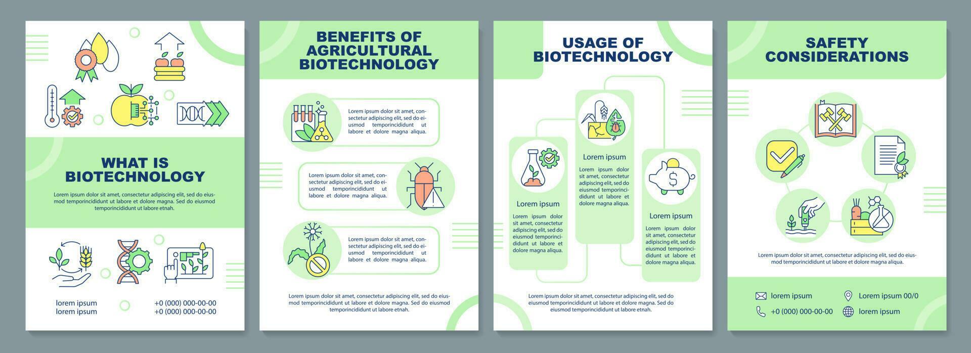 Agricultural biotechnology basics brochure template. Leaflet design ...