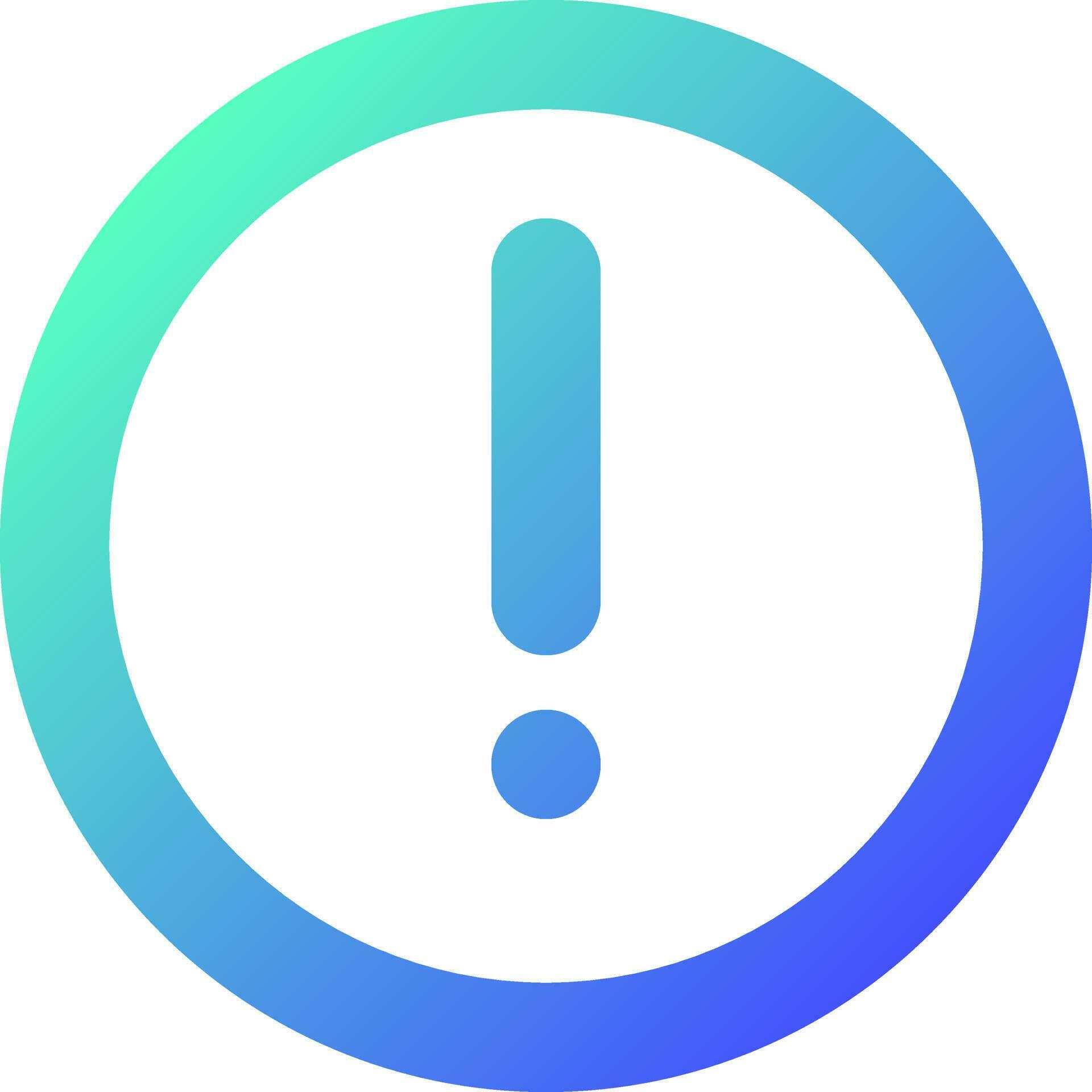 Circular Shaped Exclamation Mark Pixel Perfect Gradient Linear Ui Icon