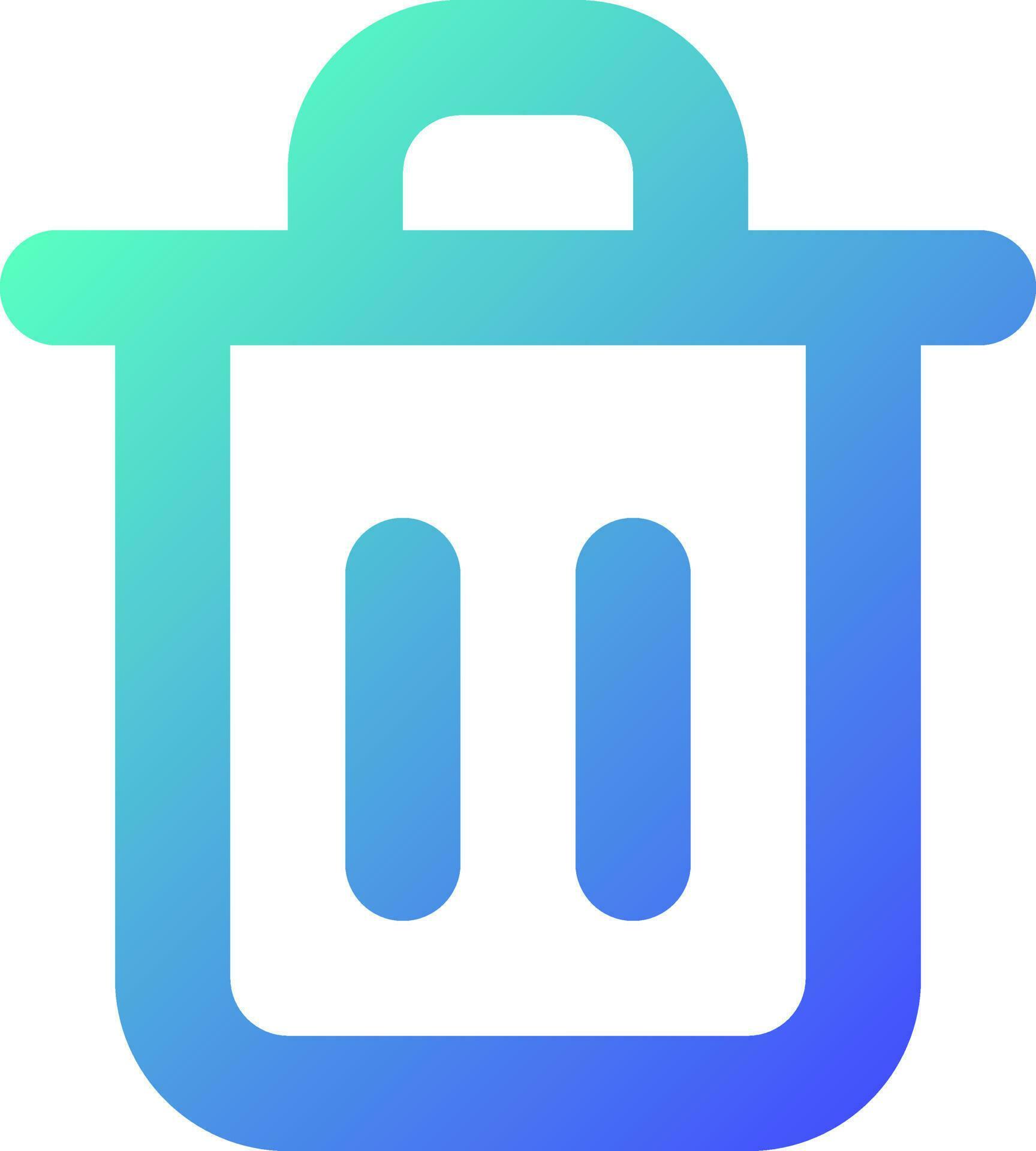 Trash can pixel perfect gradient linear ui icon. Delete button. Recycle bin. Waste container ...