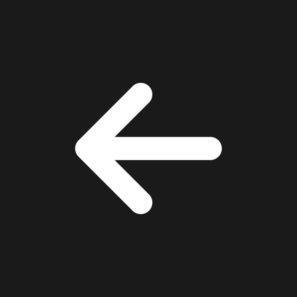 Leftwards Arrow Dark Mode Glyph Ui Icon Setting Menu Selection Mode User Interface Design