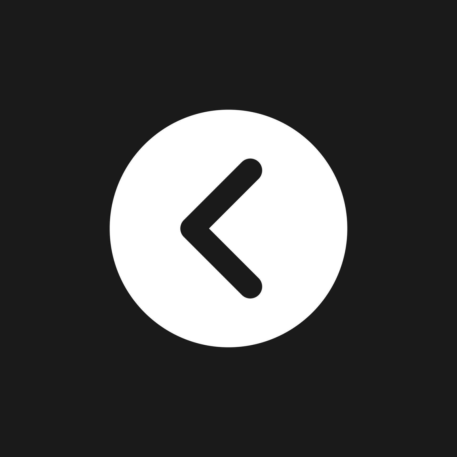 Arrow Left Button Dark Mode Glyph Ui Icon Move Back Previous Track User Interface Design
