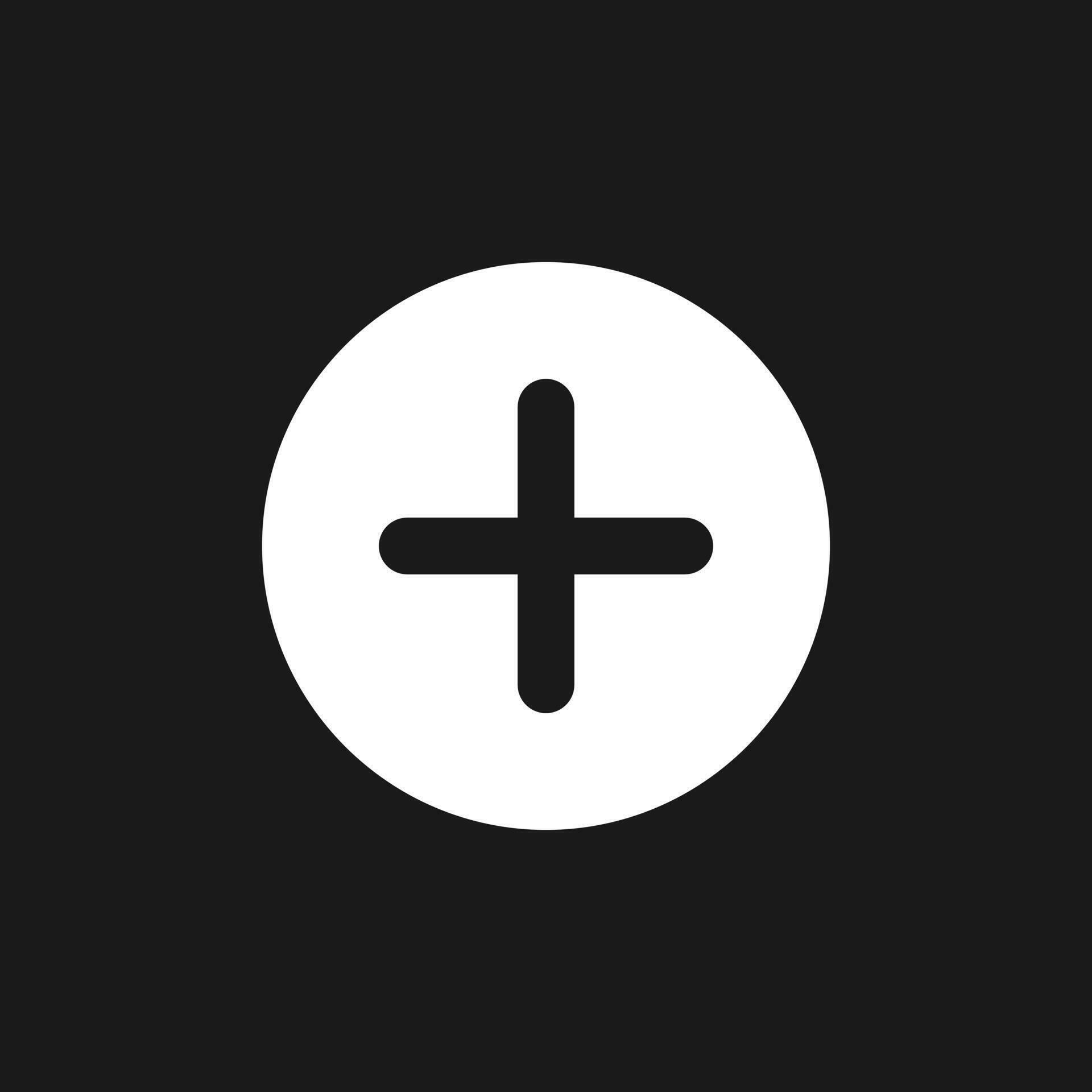 Add Button Dark Mode Glyph Ui Icon Increase Volume Menu Command User Interface Design White