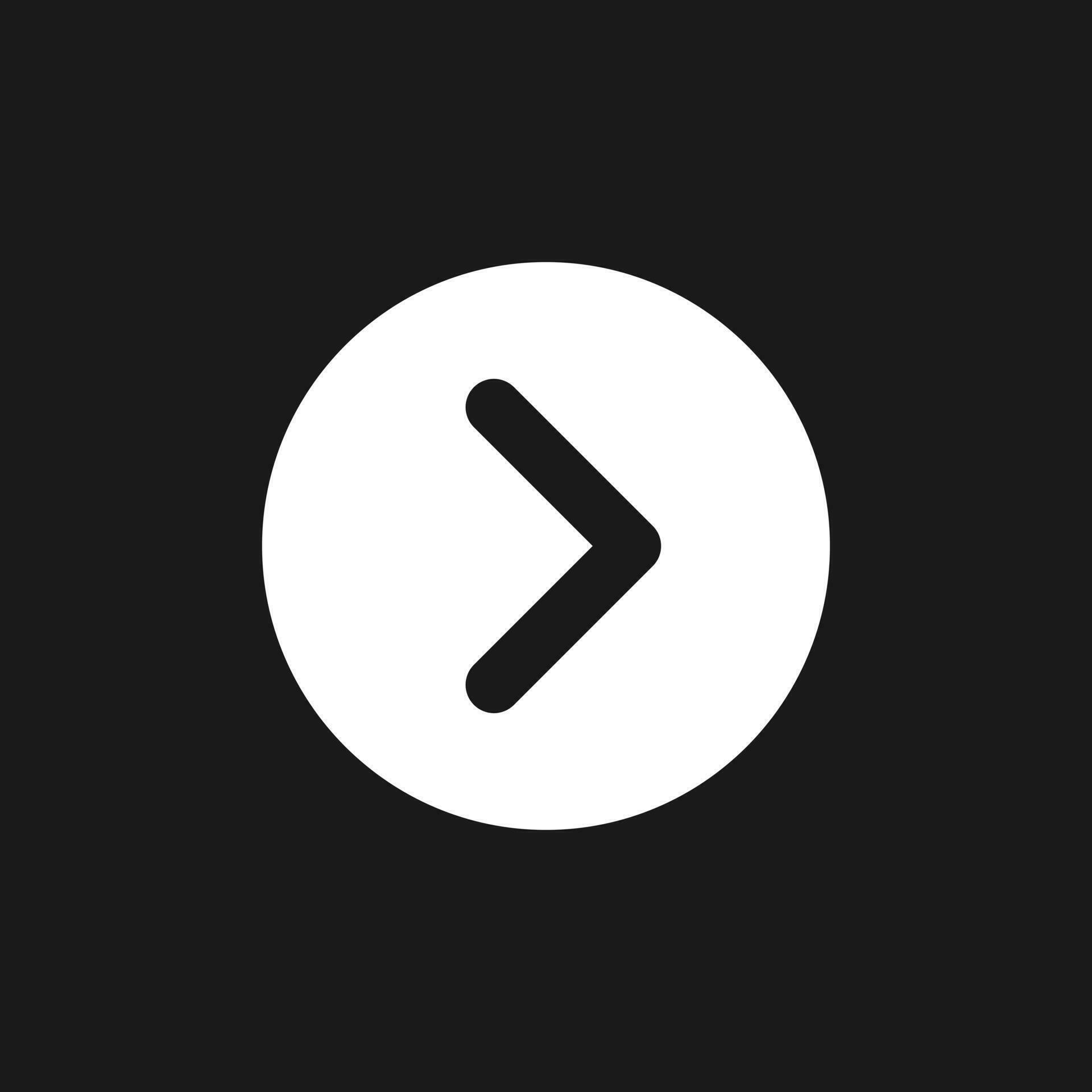Arrow Right Button Dark Mode Glyph Ui Icon Next Track Menu Command User Interface Design