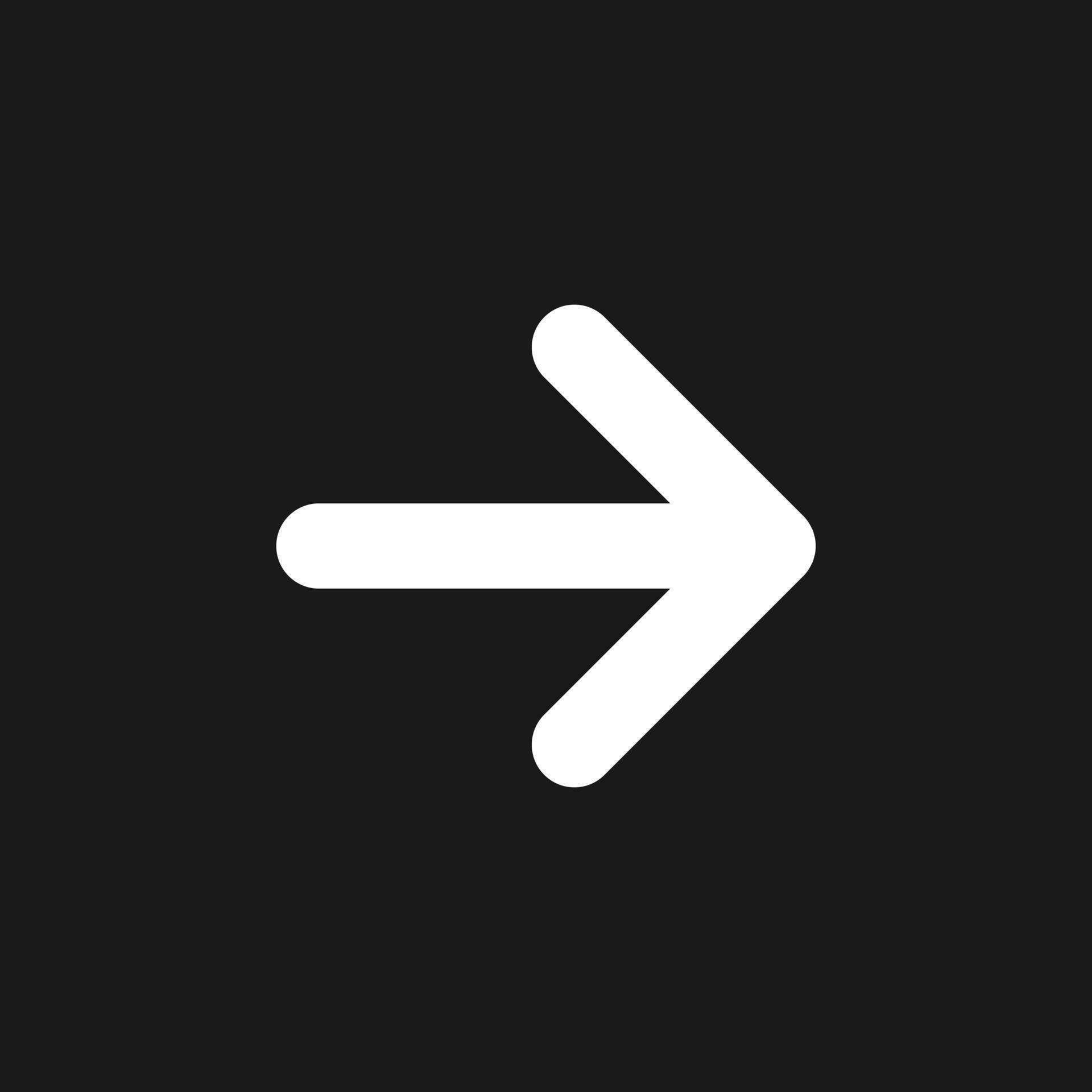Rightwards Arrow Dark Mode Glyph Ui Icon Pressing Right Setting Menu User Interface Design