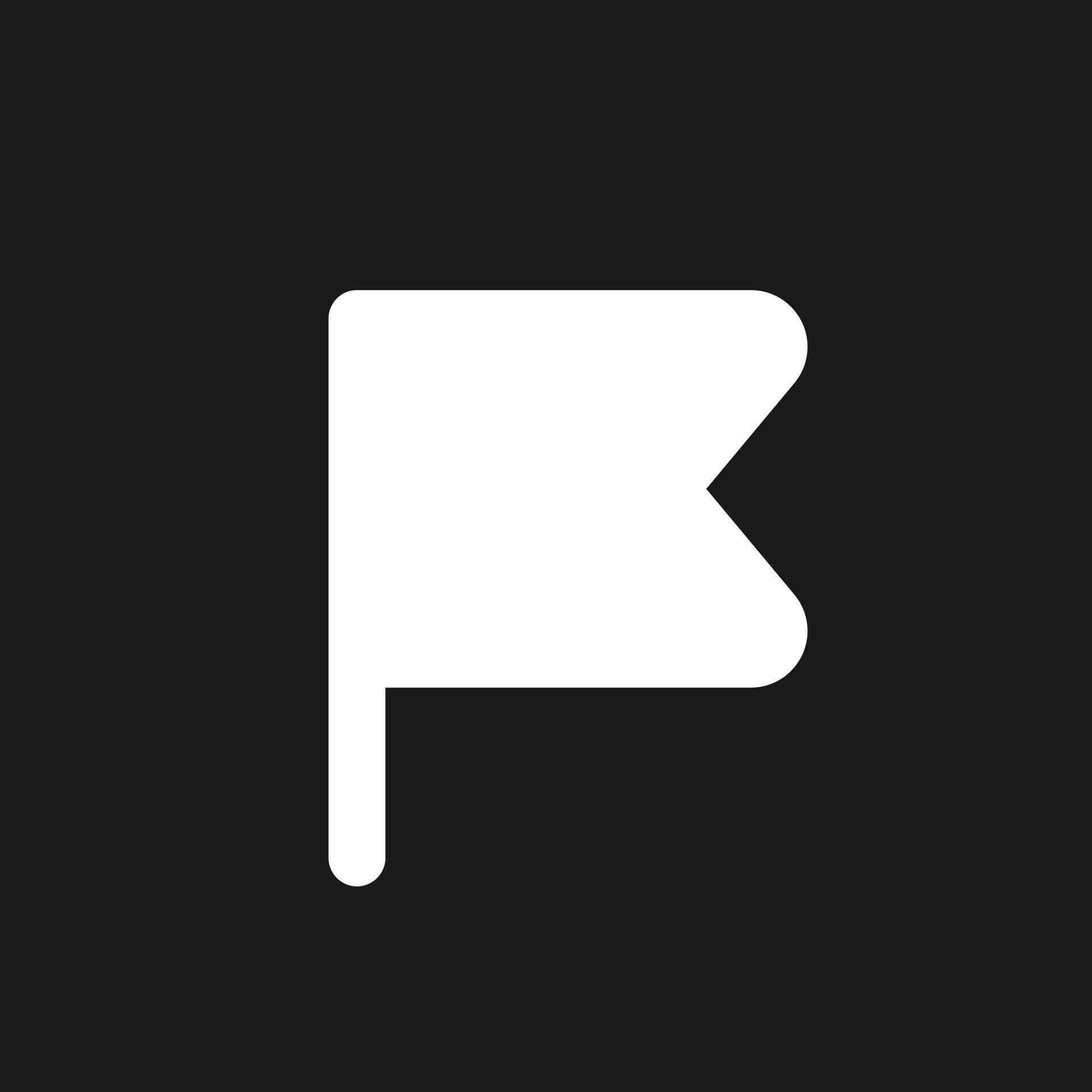 Simple Flag For Report Dark Mode Glyph Ui Icon Reporting Bugs On Site User Interface Design