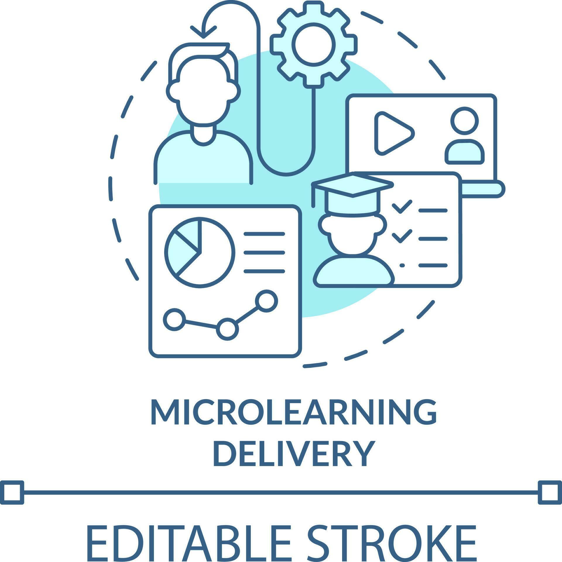 Microlearning Delivery Turquoise Concept Icon Micro Learning Module Abstract Idea Thin Line