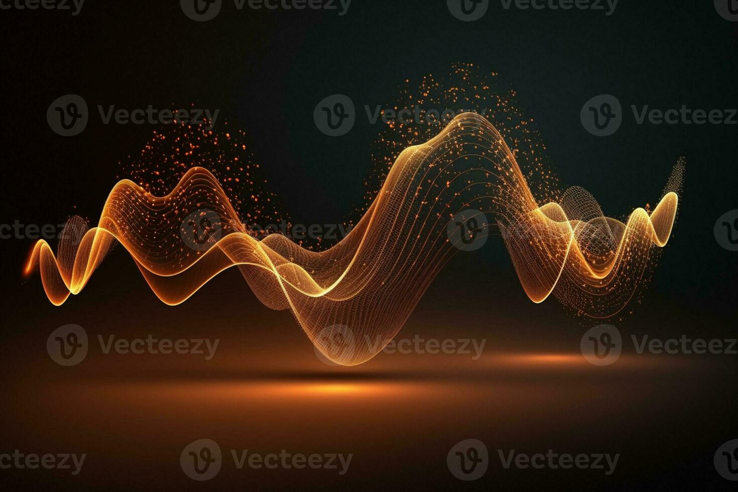 Abstract digital wave. Dynamic wave of glowing particles. Data ...