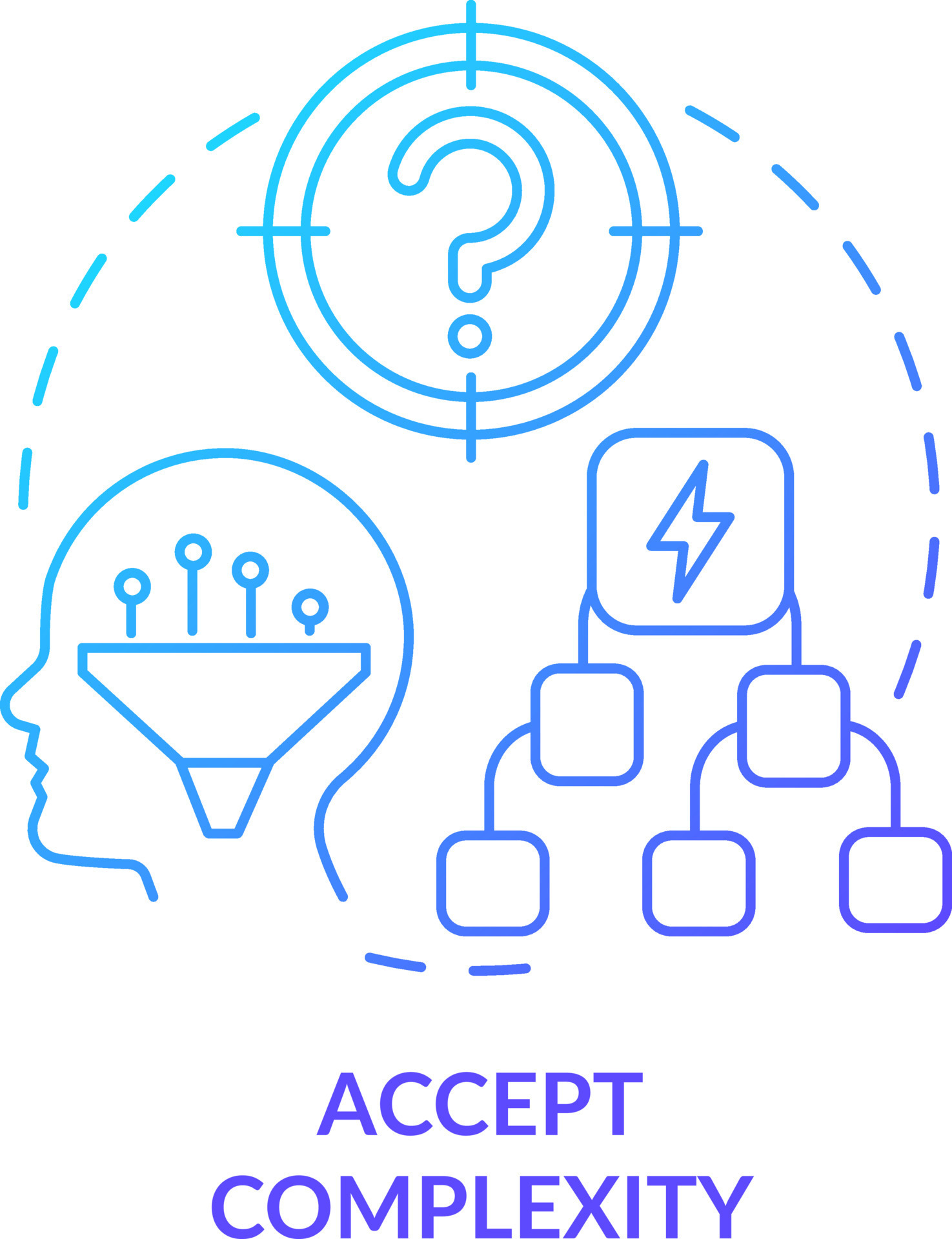 Accept Complexity Blue Gradient Concept Icon Challenging Situations Adaptation To Complex