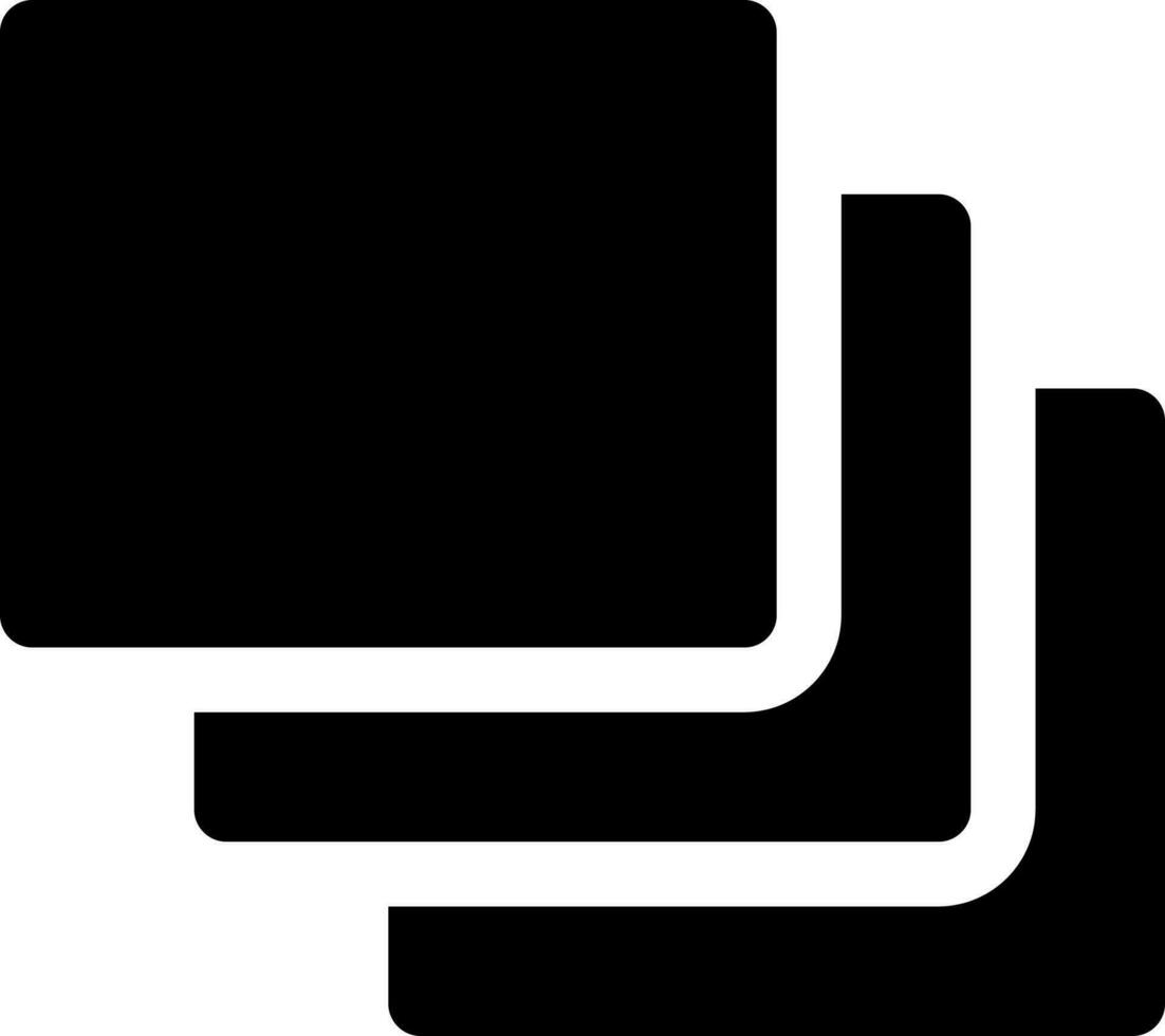 serie de capas negro glifo ui icono. imagen edición. sencillo lleno ...