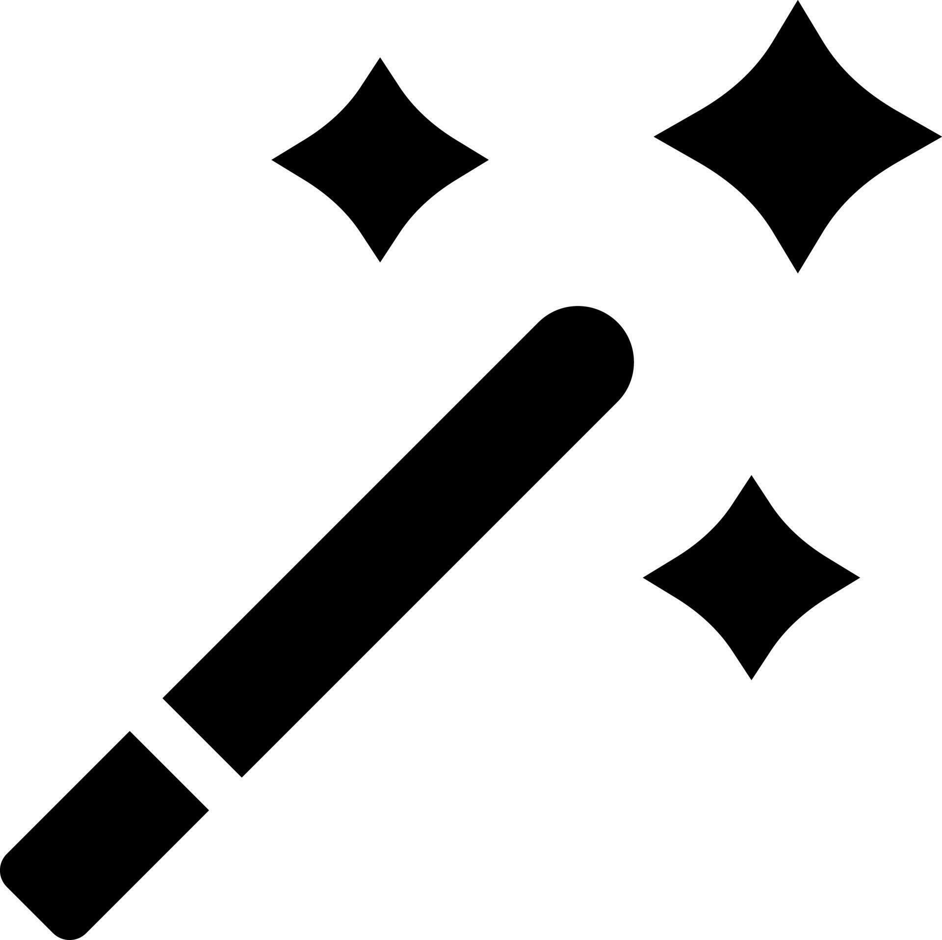 Magic wand tool black glyph ui icon. Simple filled line element. User interface design ...