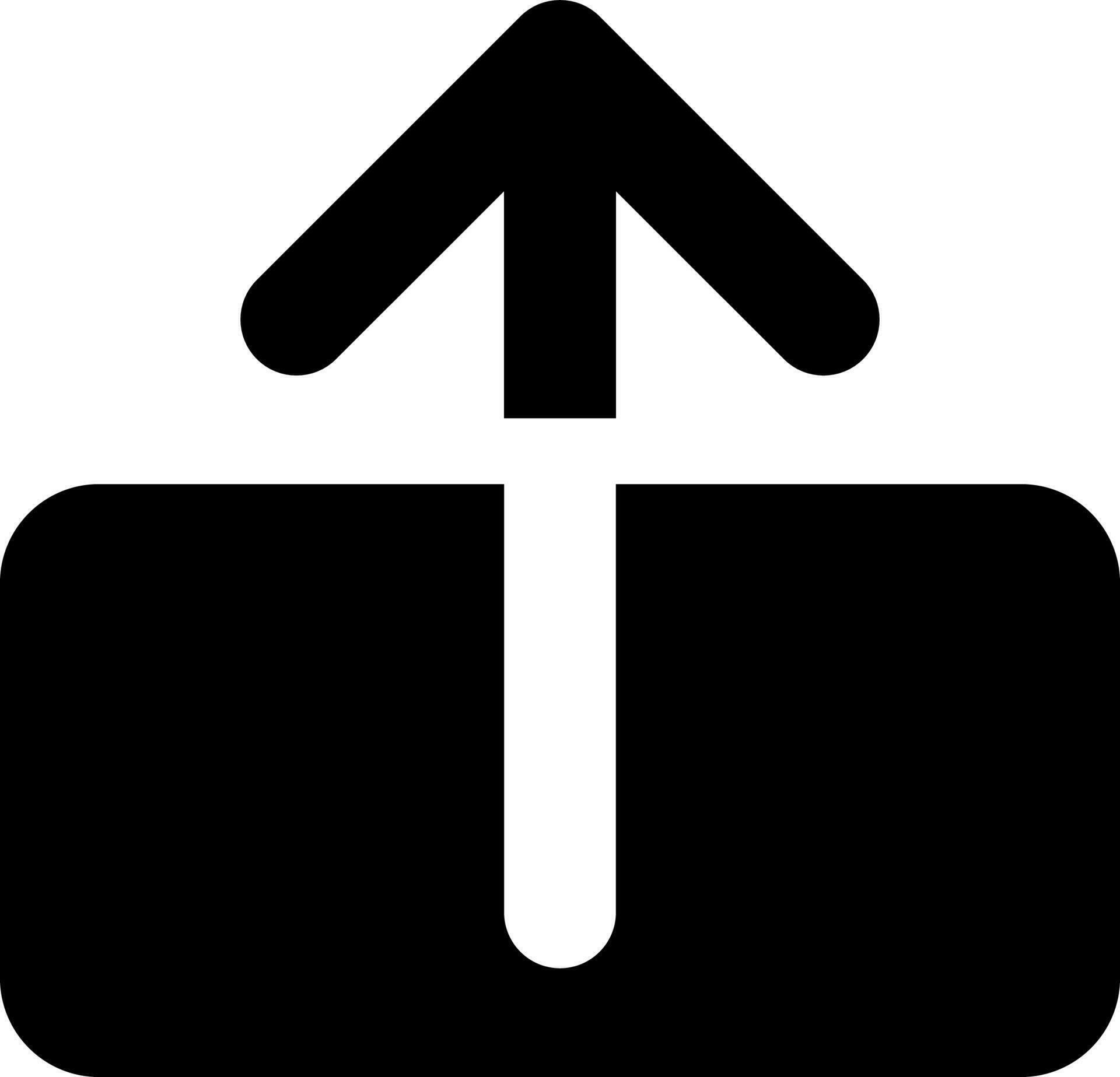 Upload file black glyph ui icon. Digital transfer. Simple filled line element. User interface ...