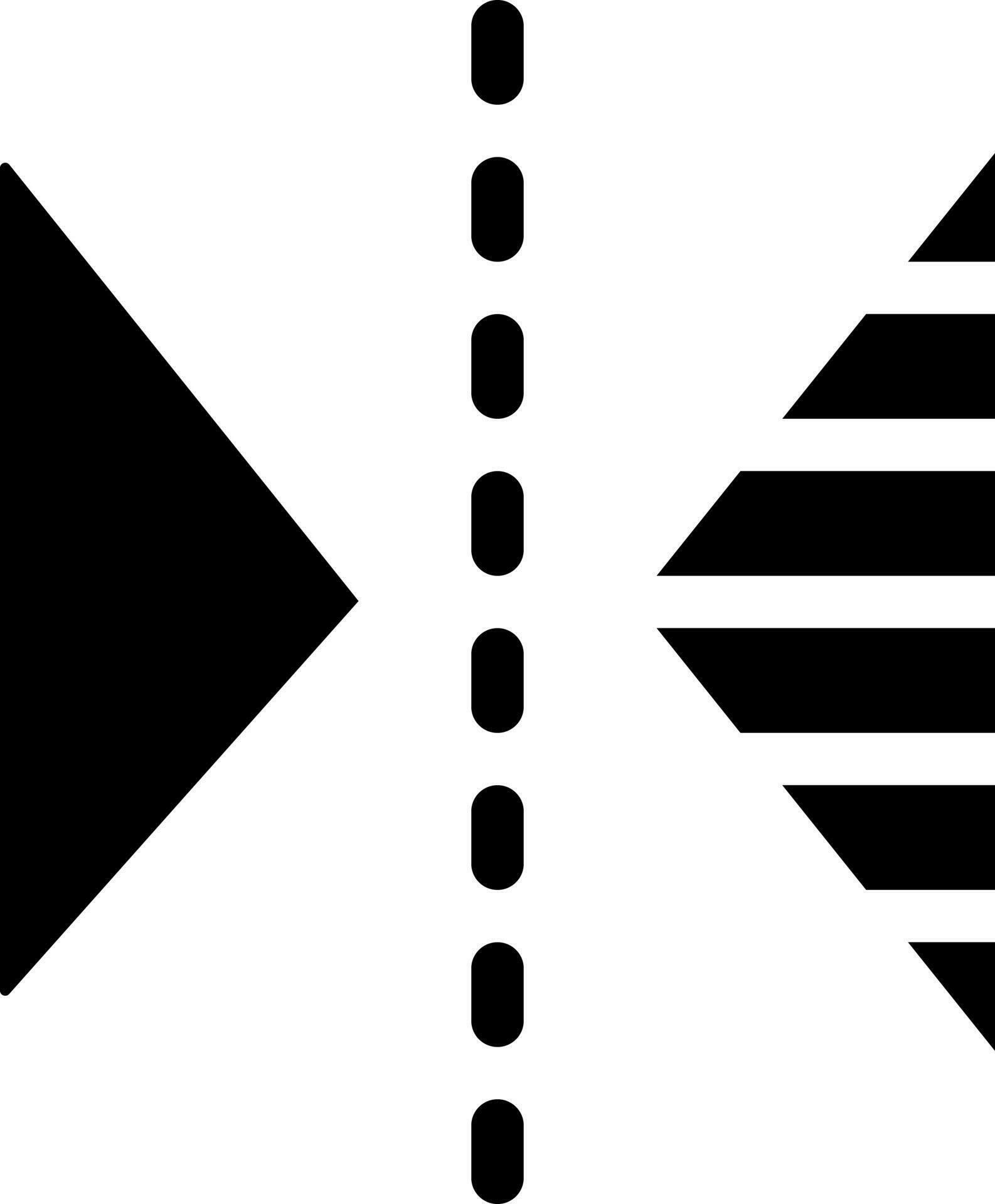 Vertical reflection black glyph ui icon. Simple filled line element. User interface design ...