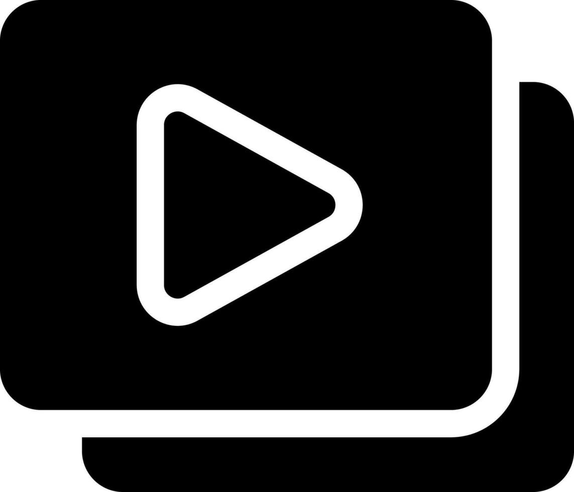 Set of video files black glyph ui icon. Gallery. Simple filled line element. User interface ...