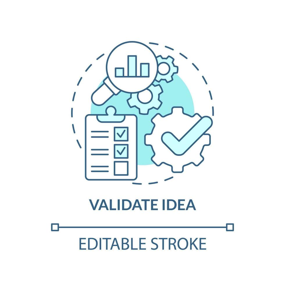 Validate idea turquoise concept icon. Analysis market. Become affiliate ... Validate idea turquoise concept icon. Analysis market. Become affiliate ...