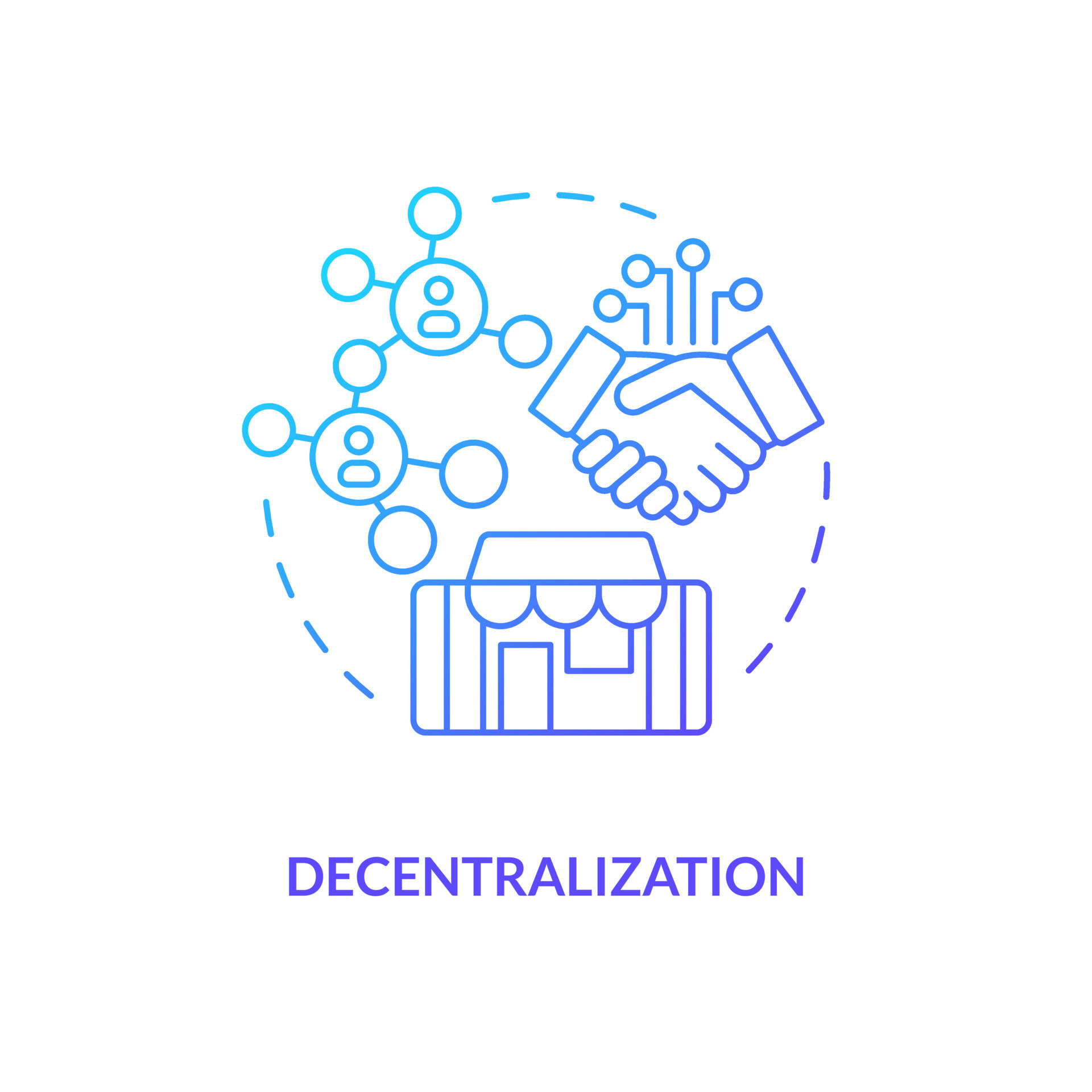 Decentralization Blue Gradient Concept Icon Free Environment For