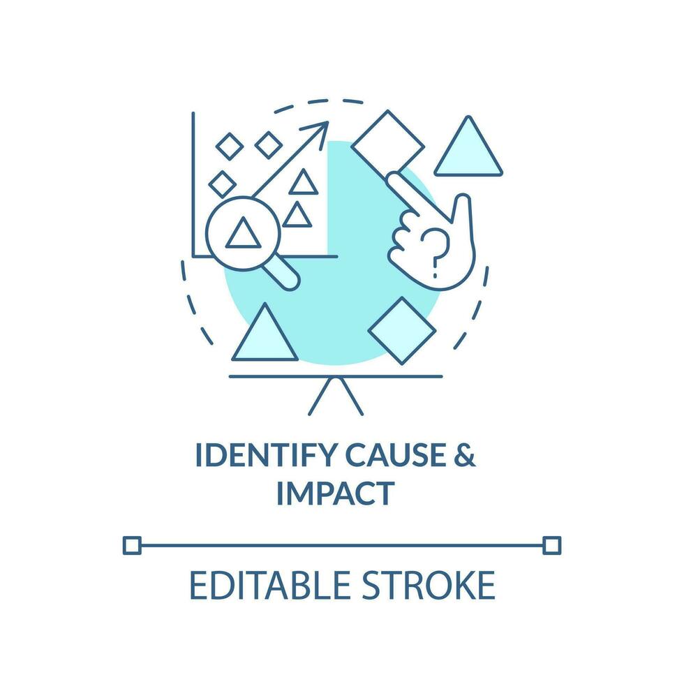 Identify cause and impact turquoise concept icon. Causal research ... Identify cause and impact turquoise concept icon. Causal research ...
