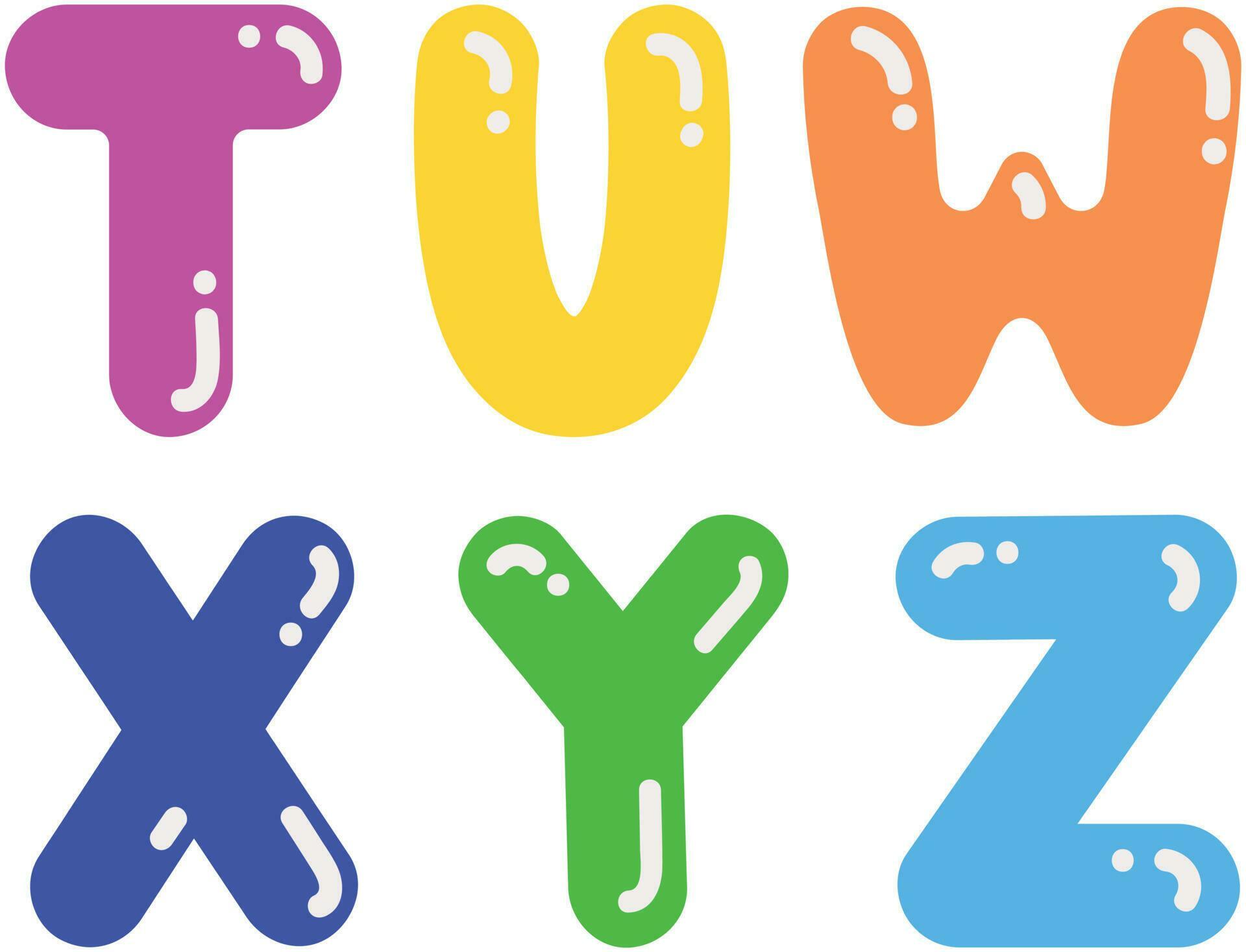 Set of colorful letters Vector illustration. Decorative cute font and ... Set of colorful letters Vector illustration. Decorative cute font and ...