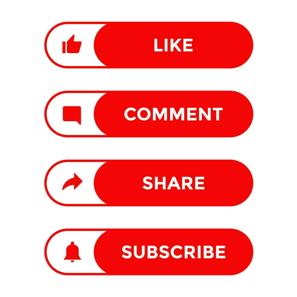 Like, comment, share, and subscribe icon vector. Channel subscription button 23474498 Vector Art ...