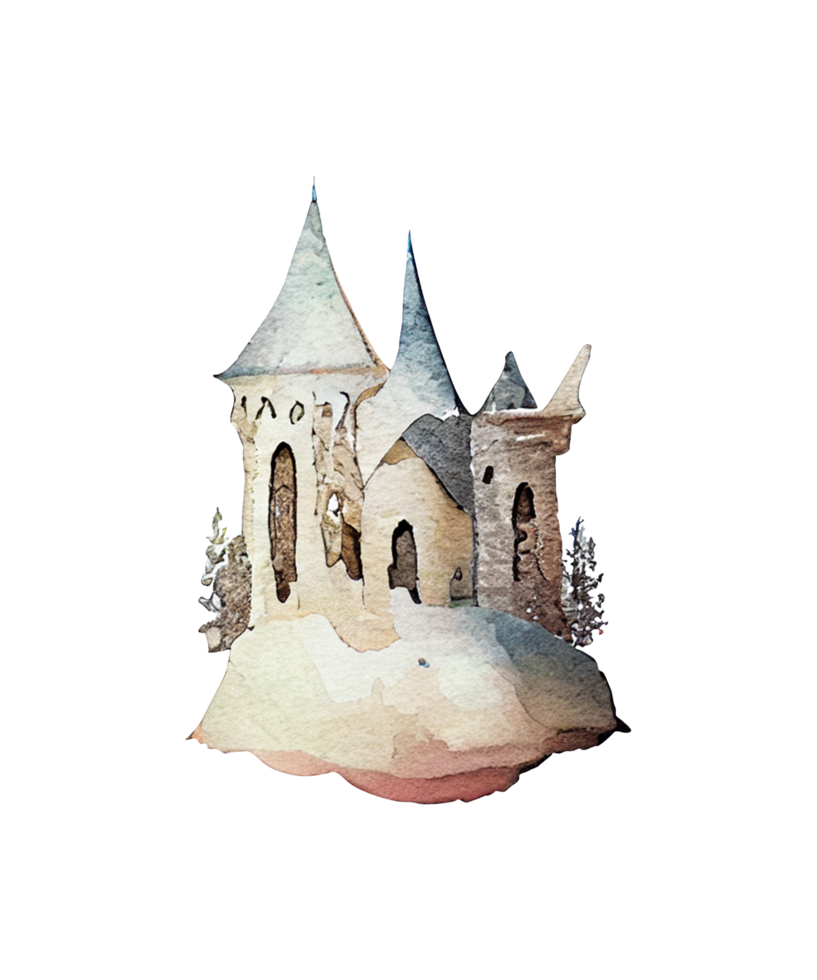Fairy Castle Watercolor Clipart 23474649 Png