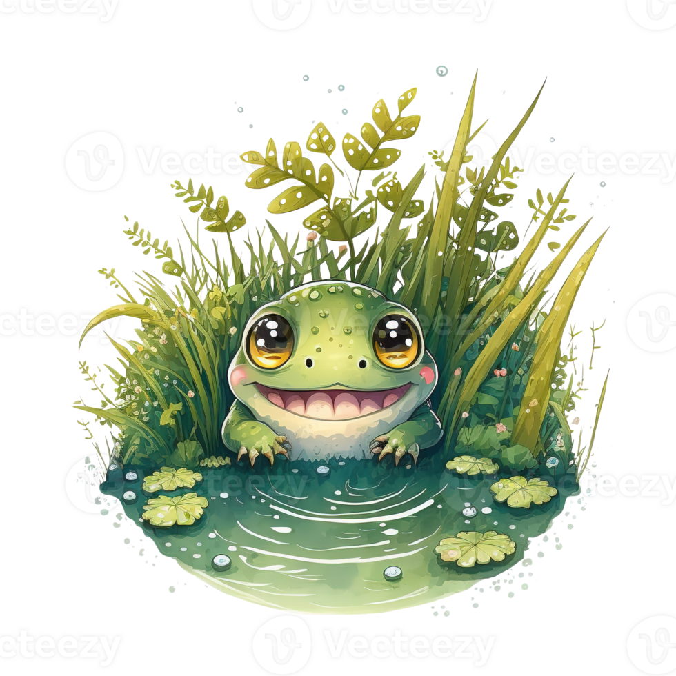 Cute Frog Watercolor 23474904 Png