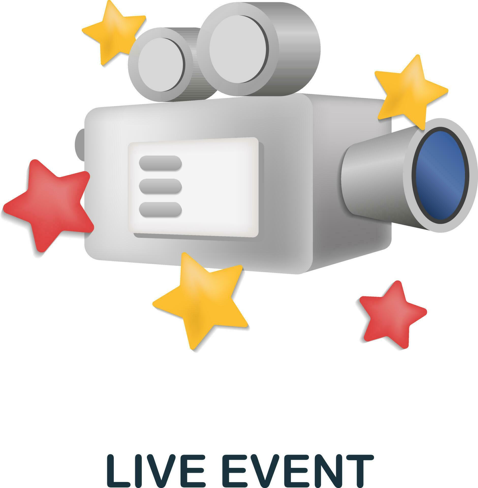 Live Event icon. 3d illustration from digital marketing collection ...