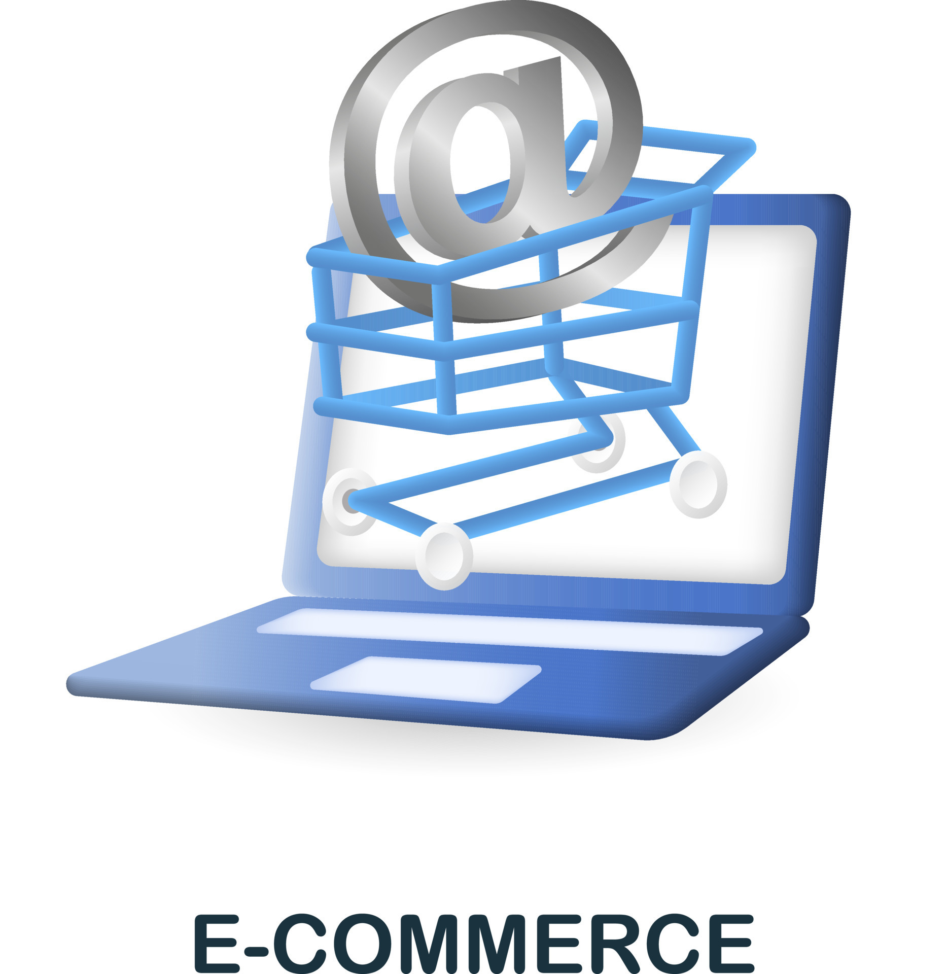 E-Commerce icon. 3d illustration from digital marketing collection ...