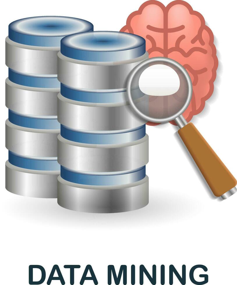 Data Mining Icon 3d Illustration From Data Science Collection Creative Data Mining 3d Icon For