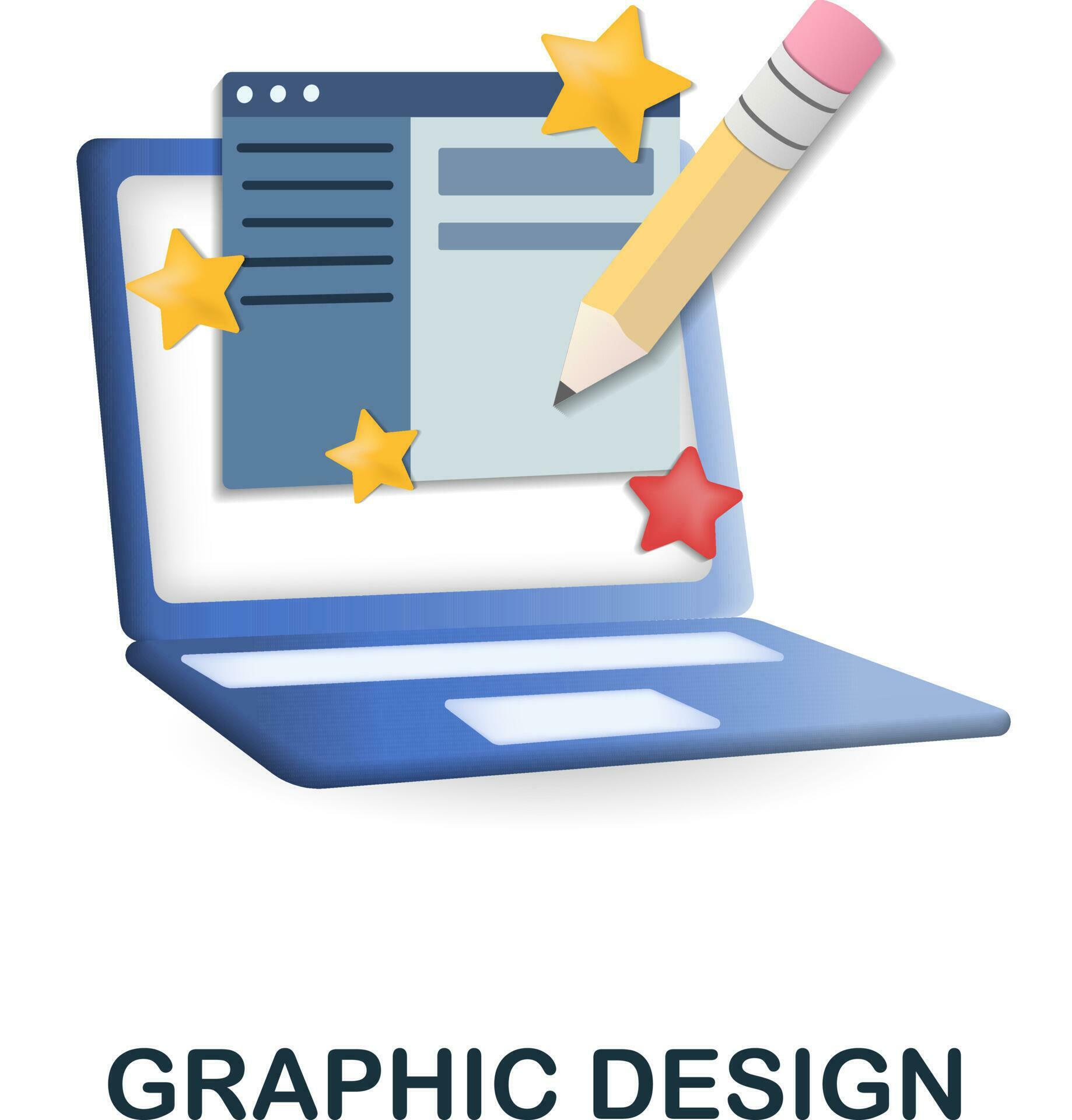 Graphic Design icon. 3d illustration from web development collection ...