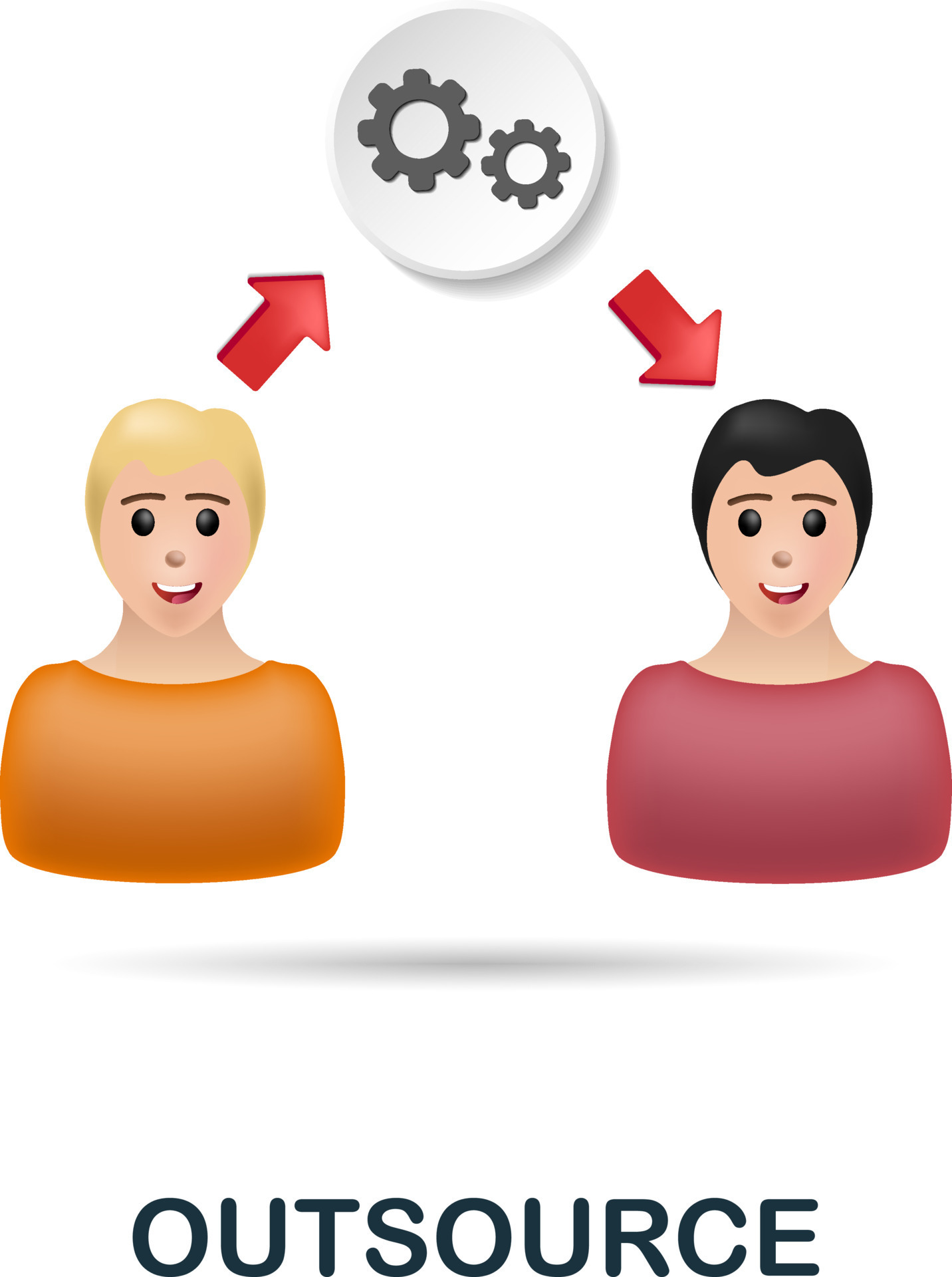 Outsource Icon 3d Illustration From Project Development Collection Creative Outsource 3d Icon