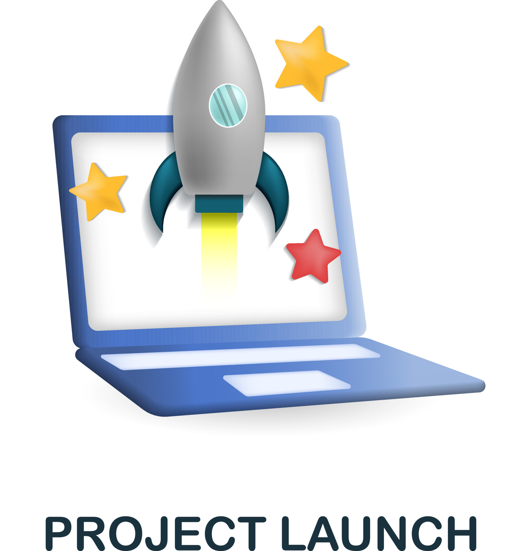 Project Launch icon. 3d illustration from web development collection. Creative Project Launch 3d ...