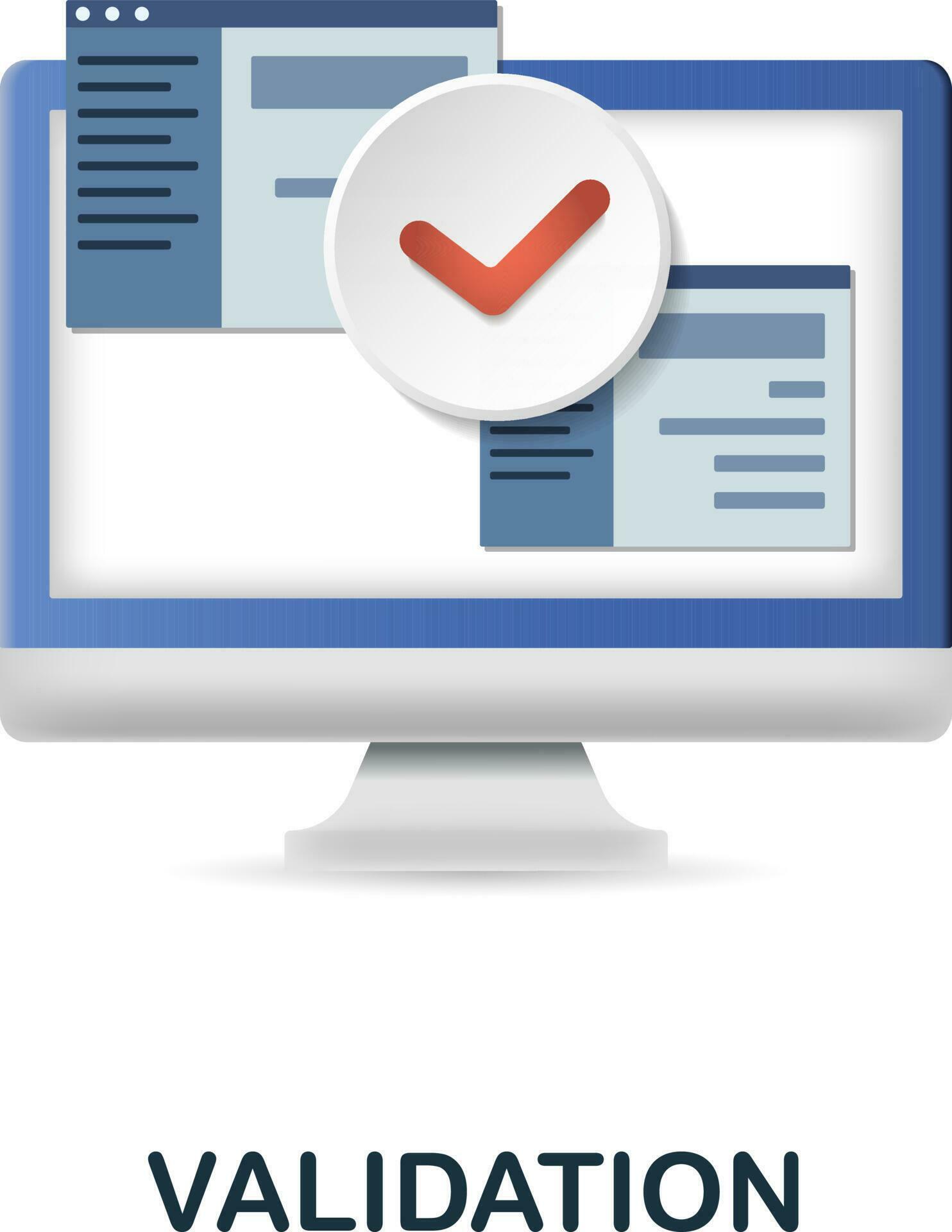 Validation Icon 3d Illustration From Web Development Collection