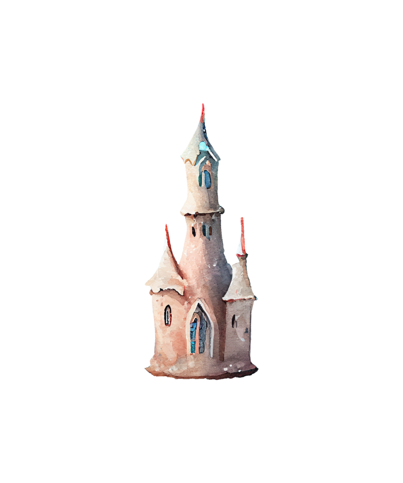 Fairy Castle Watercolor Clipart 23476026 Png