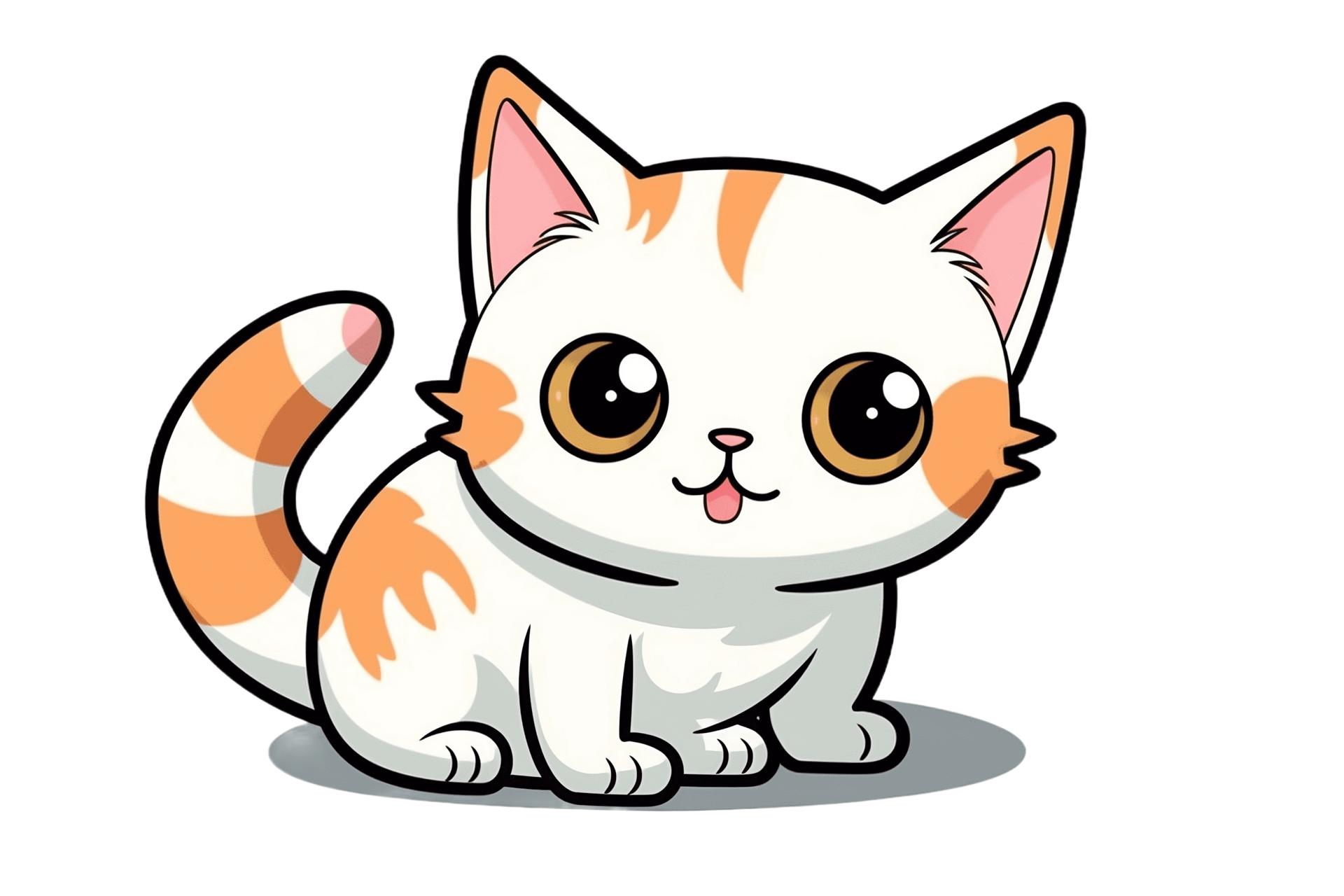 Cute Cartoon Kawaii Cat Sticker Clipart 23477116 PNG