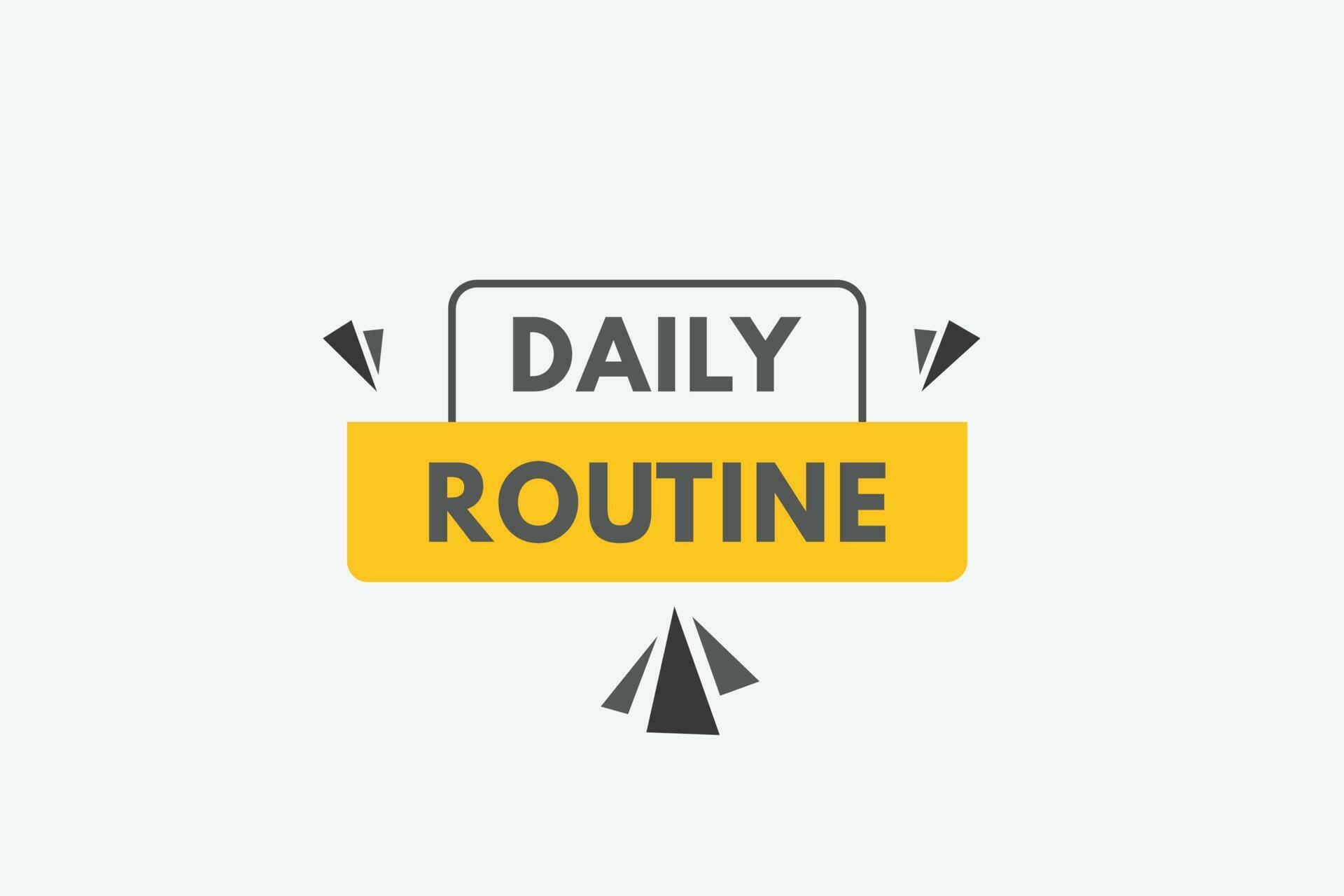 Daily Routine text Button. Daily Routine Sign Icon Label Sticker Web Buttons 23478089 Vector Art ...