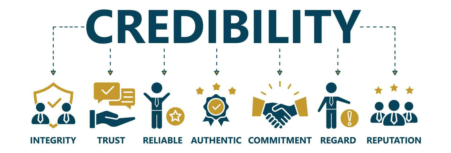 Credibility banner web icon vector illustration concept with icon of ...